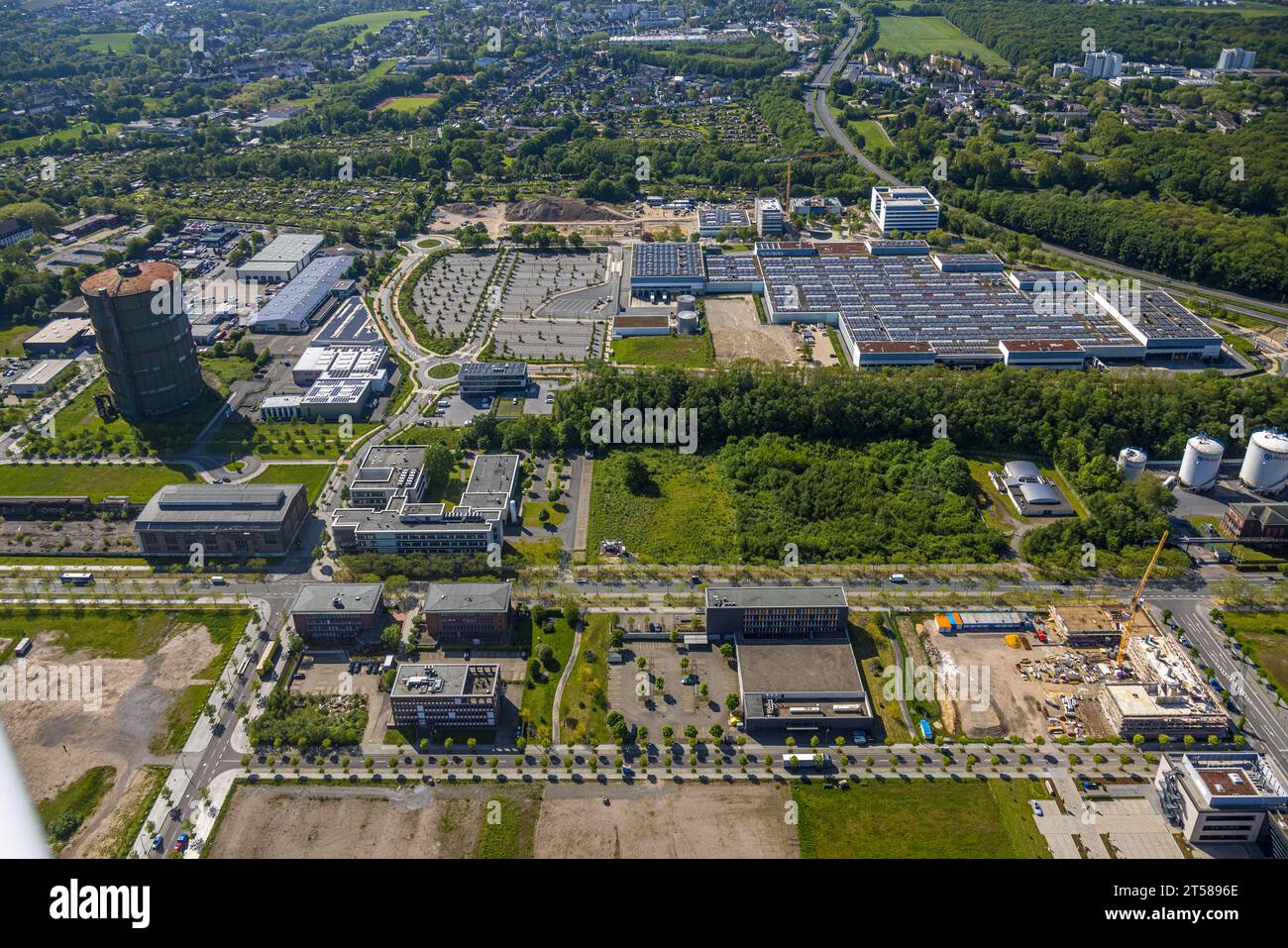 Aerial view, Technology Park Industrial Estate Phoenix West, Gasometer ...