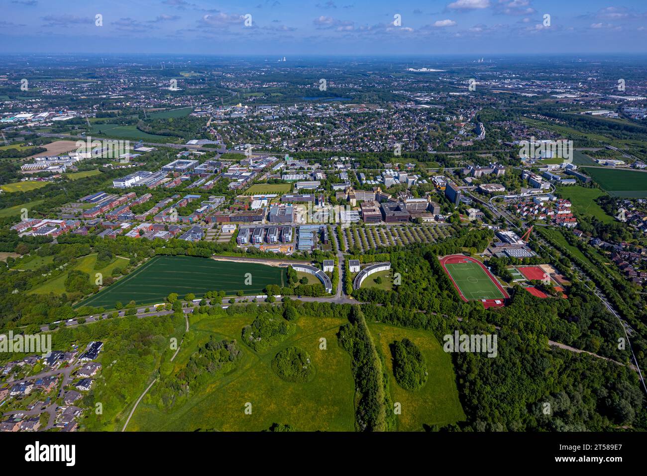 Aerial view, TU Dortmund University, Technology Center (TZDO), semi ...