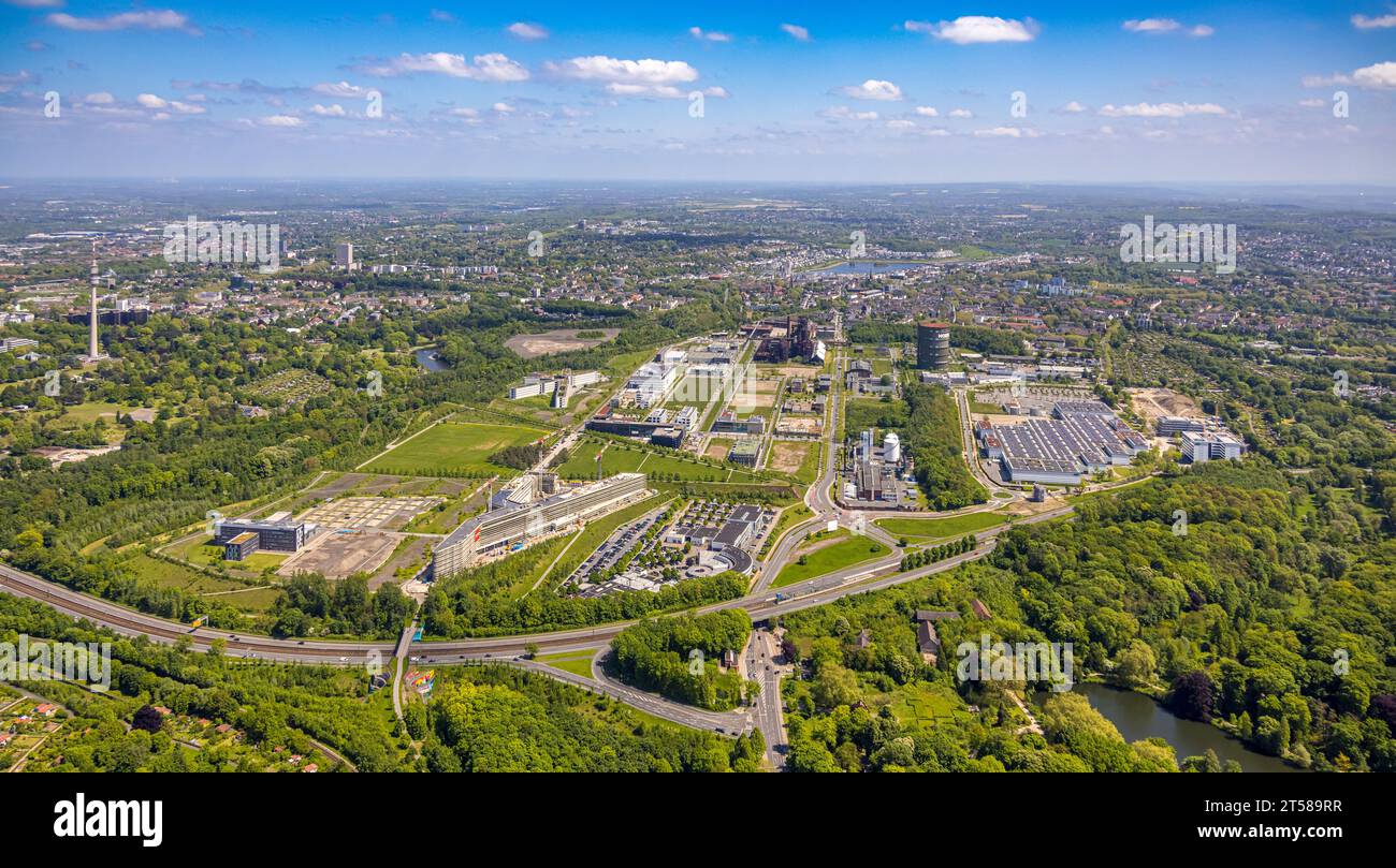 Aerial view, Technology Park Phoenix West industrial estate, Materna ...