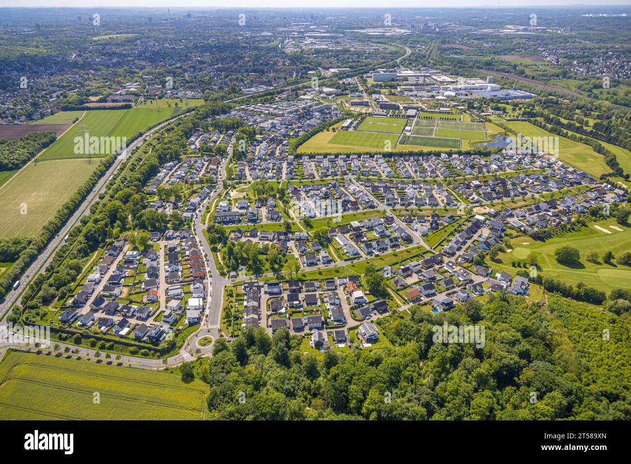 Aerial view, DSW 21 Dortmunder Stadtwerke, Hohenbuschei residential ...