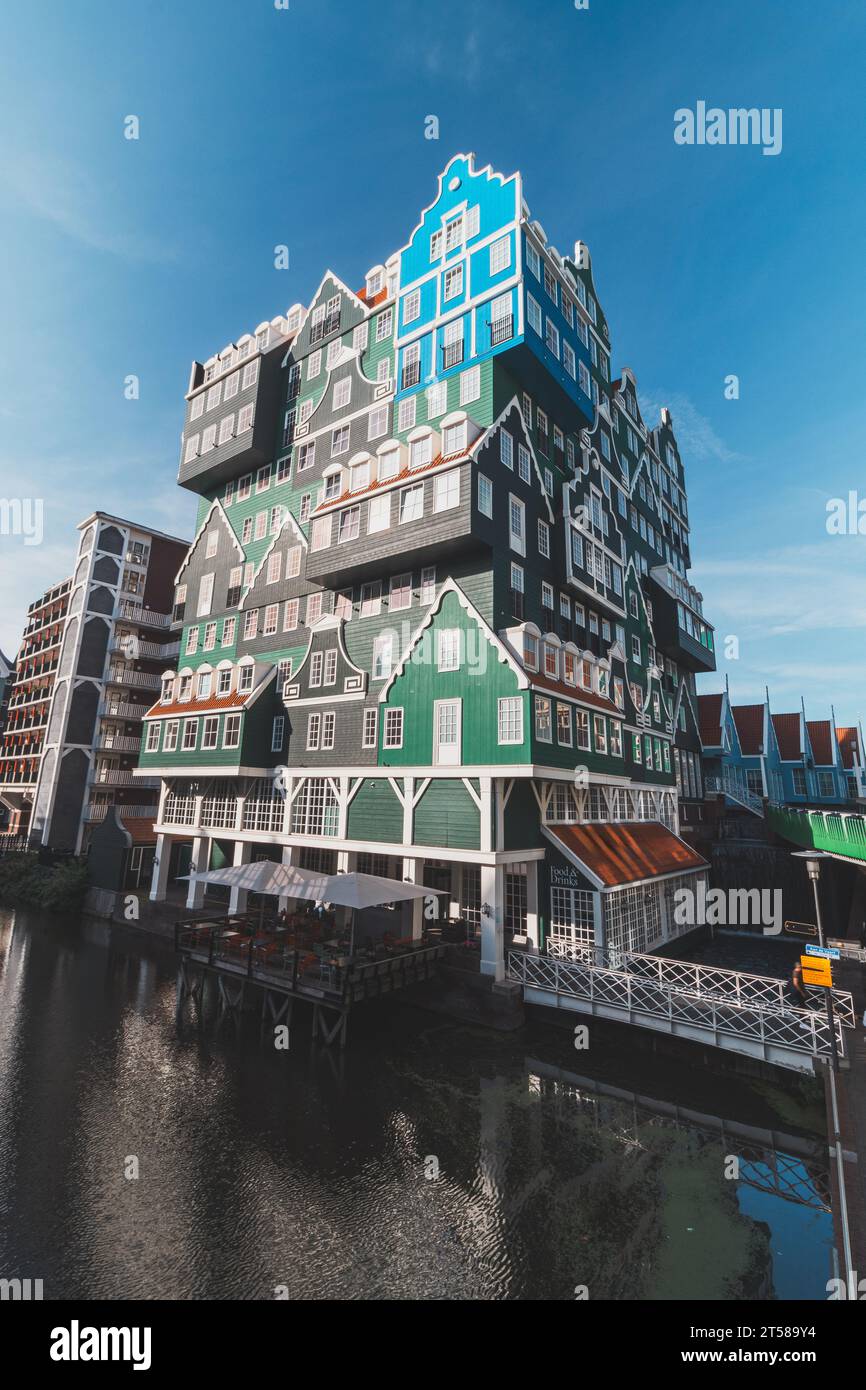 Colourful and unusual houses in Zaandam. Fairytale buildings with ...