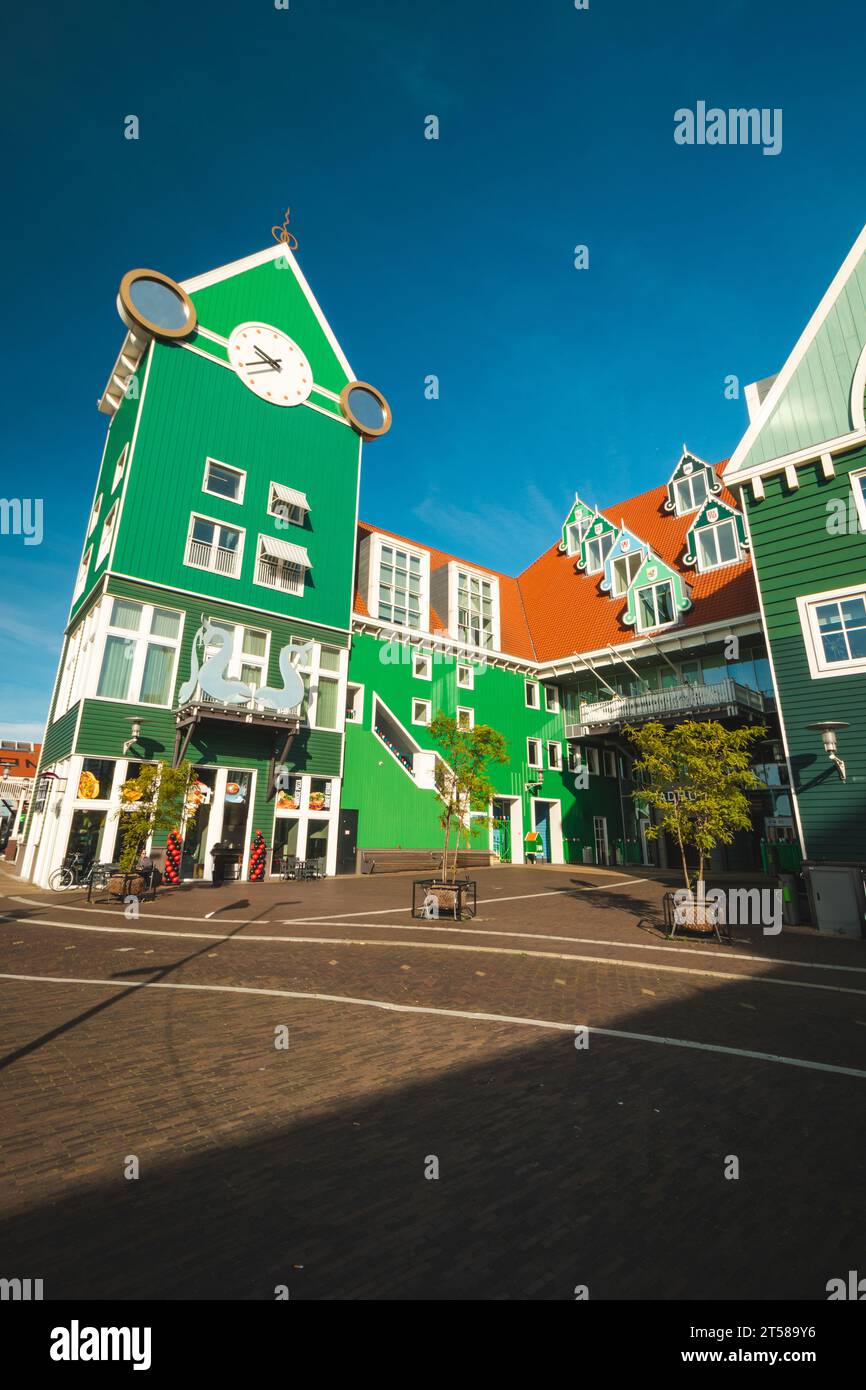 Colourful and unusual houses in Zaandam. Fairytale buildings with ...