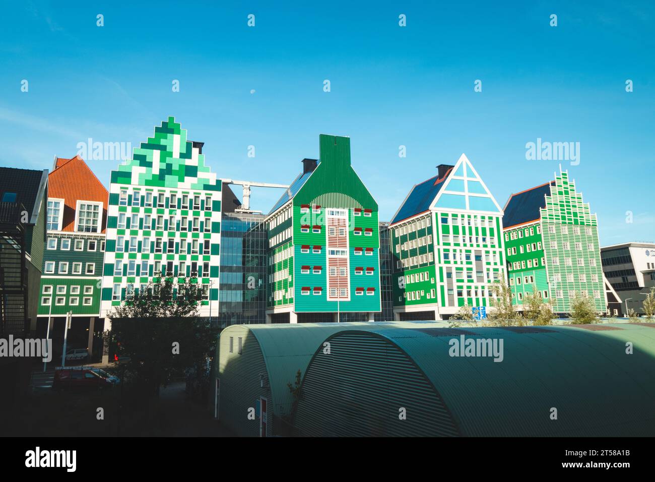 Colourful and unusual houses in Zaandam. Fairytale buildings with ...