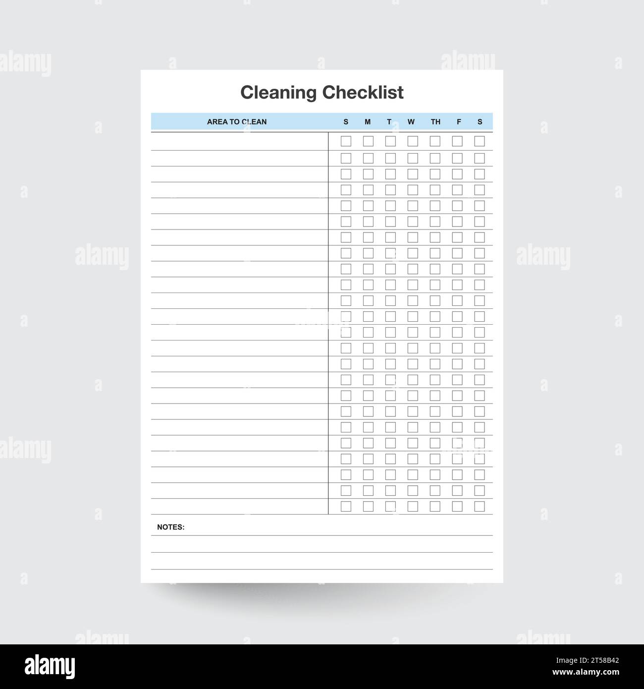 Cleaning checklist Stock Vector Images - Alamy