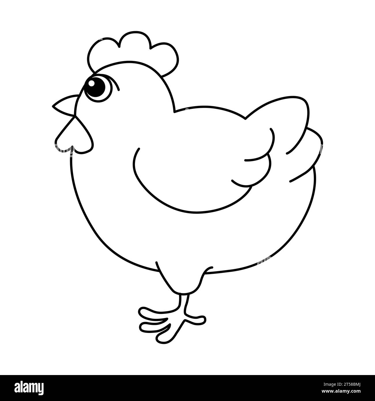 Cartoon hen coloring page Cut Out Stock Images & Pictures - Alamy
