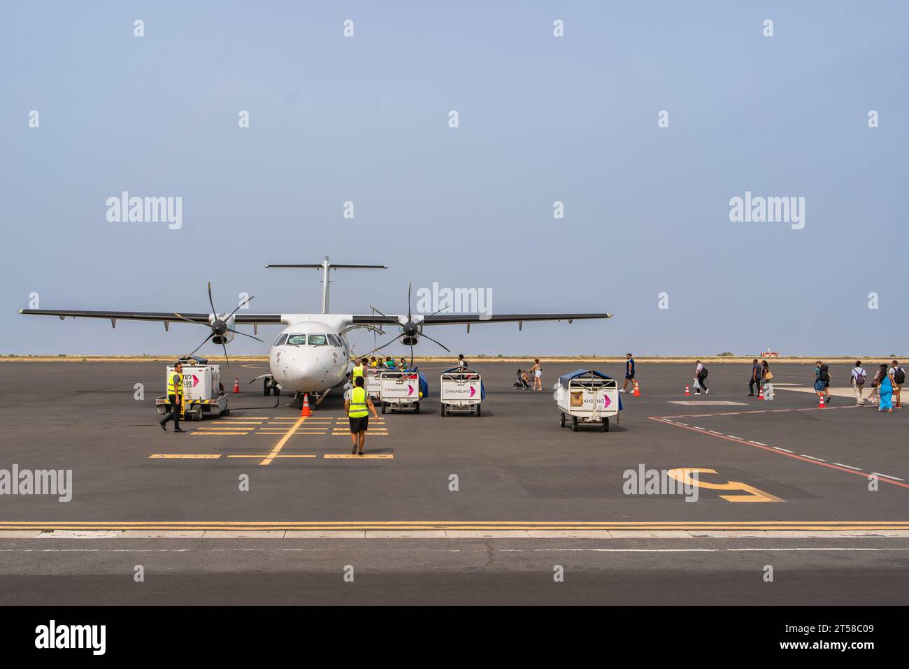 Sao Pedro, Cape Verde - October 06.2023: Best fly airplane at Cesaria ...