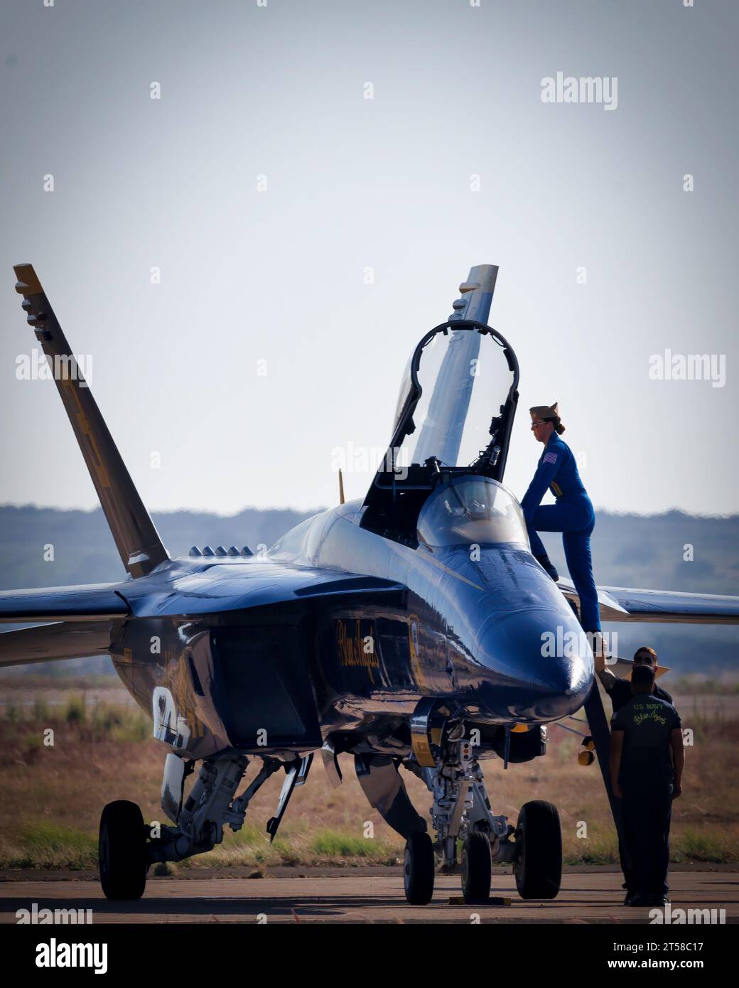 Lieutenant Commander Amanda Lee prepares to enter Blue Angel number ...