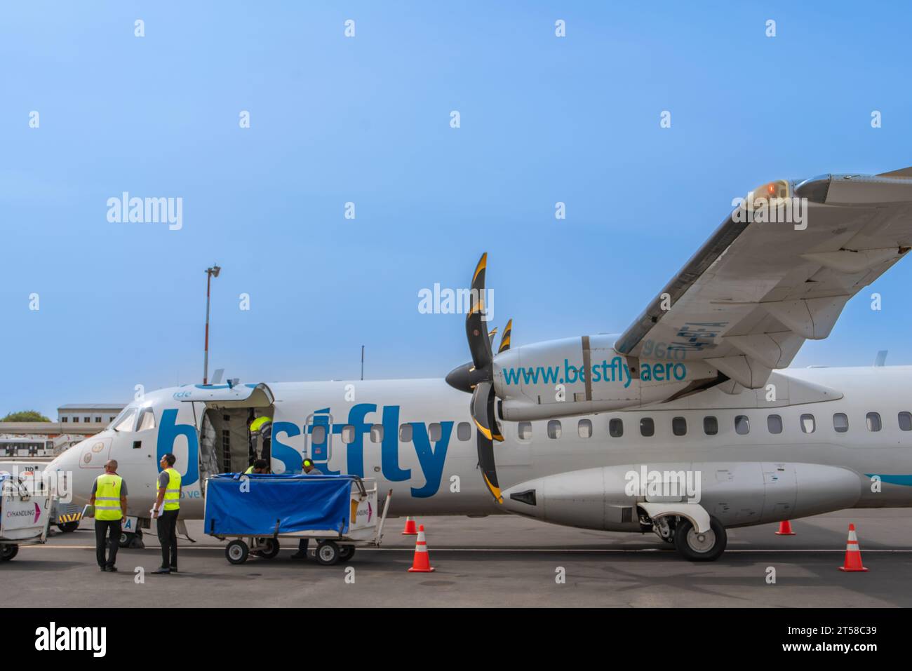 Sao Pedro, Cape Verde - October 06.2023: Best fly airplane at Cesaria ...