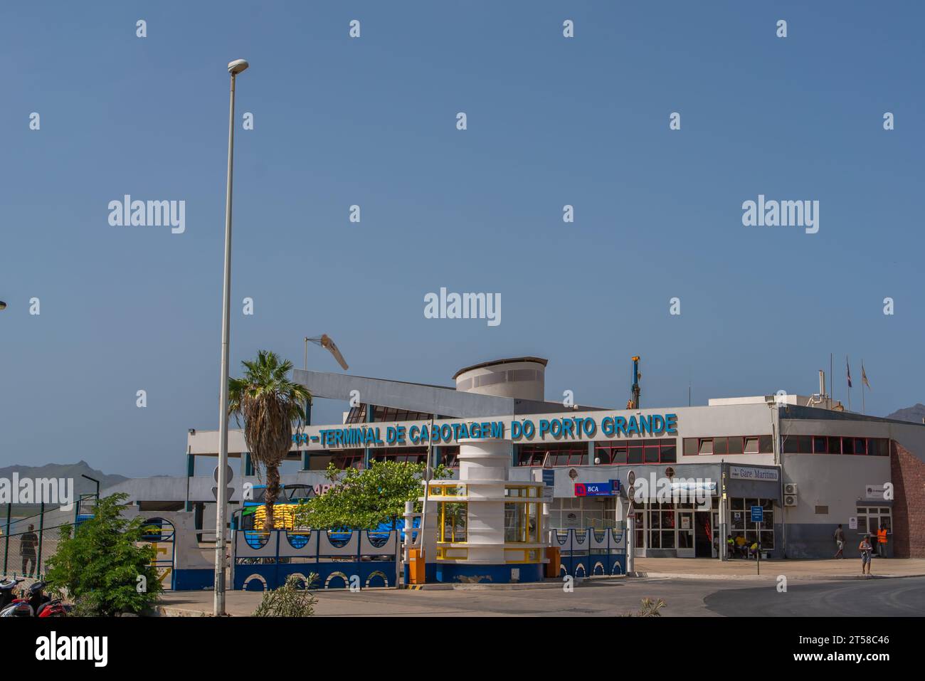 Sao Vicente, Cape Verde - October 07.2023: View to the ferry terminal ...