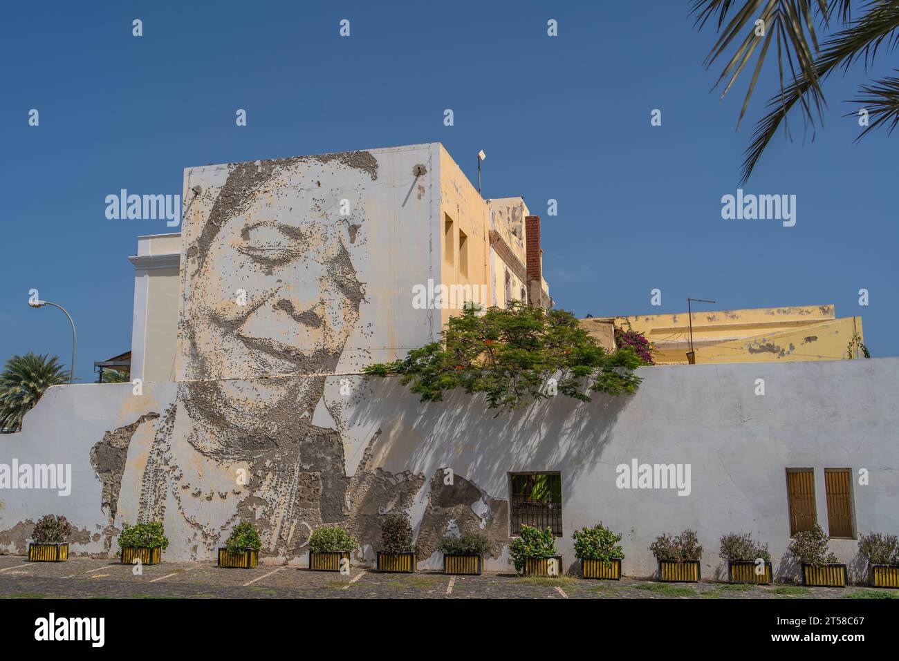 Mindelo, Sao Vicente Island, Cape Verde - October 07.2023: Street scene ...