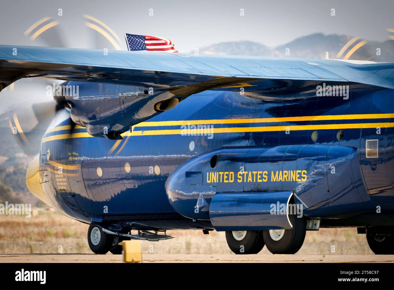 Fat Albert, the US Navy Blue Angel's support aircraft, taxis while ...
