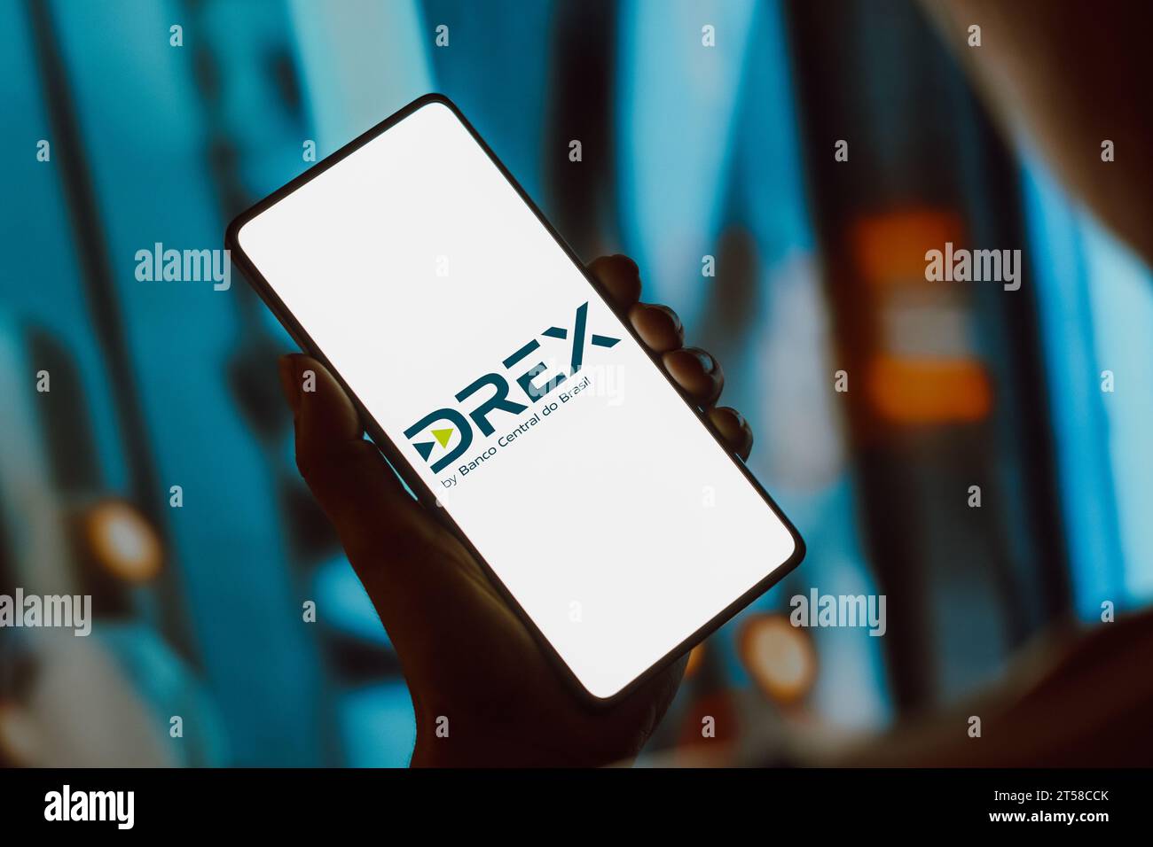 In this photo illustration, the Drex (Digital Real X) logo is displayed ...