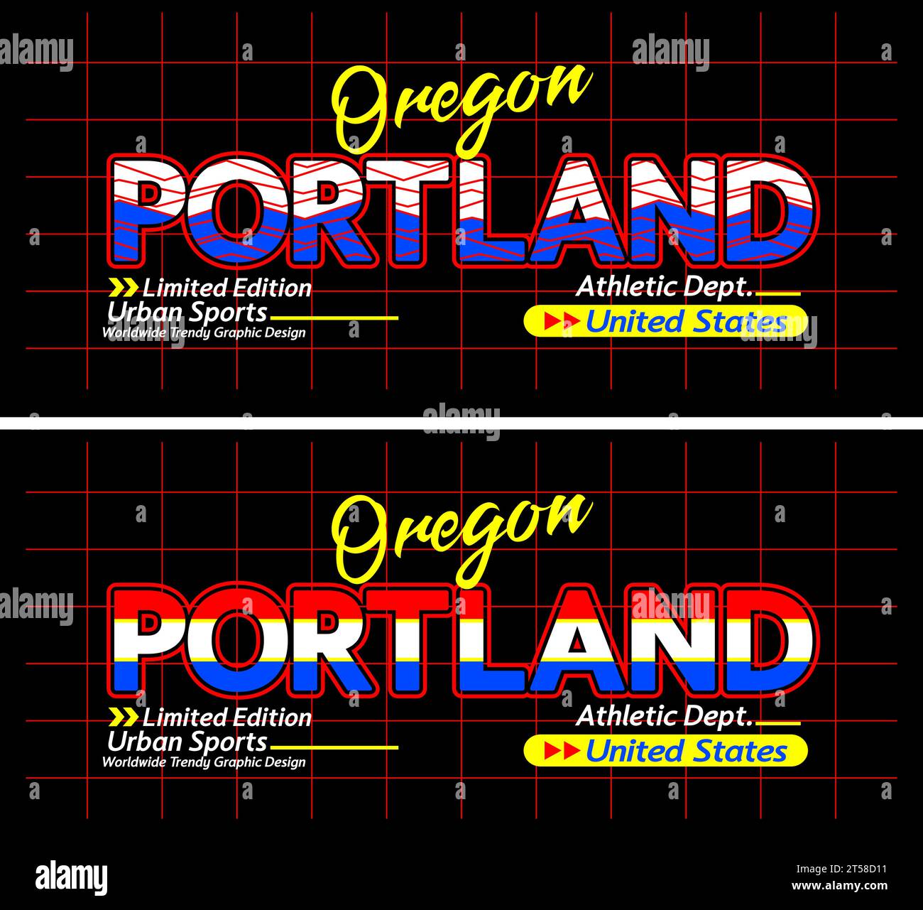 Portland urban line lettering sports style vintage college, typography ...