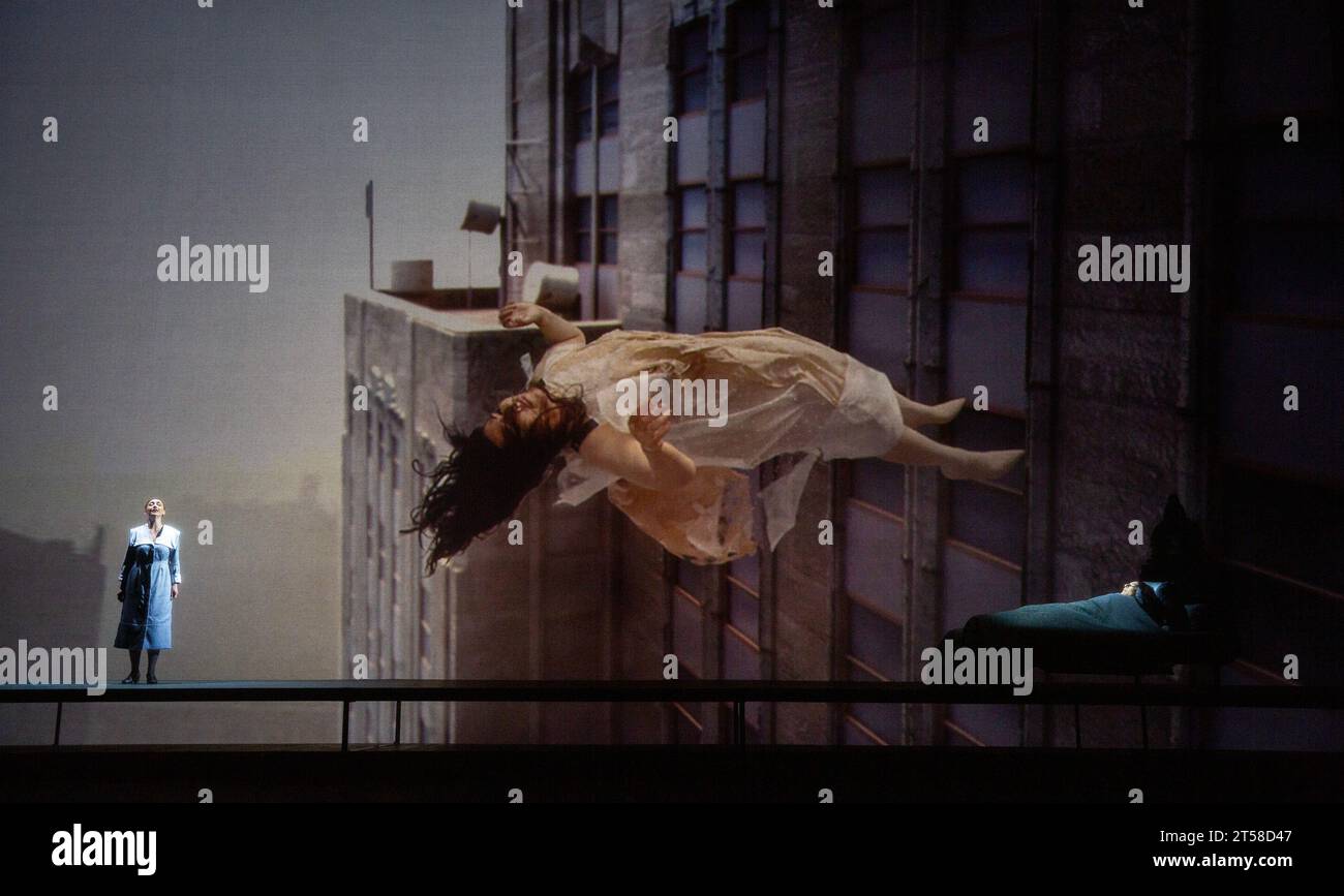 left: Elbenita Kajtazi (as Floria Tosca in Tosca by Puccini) with ...