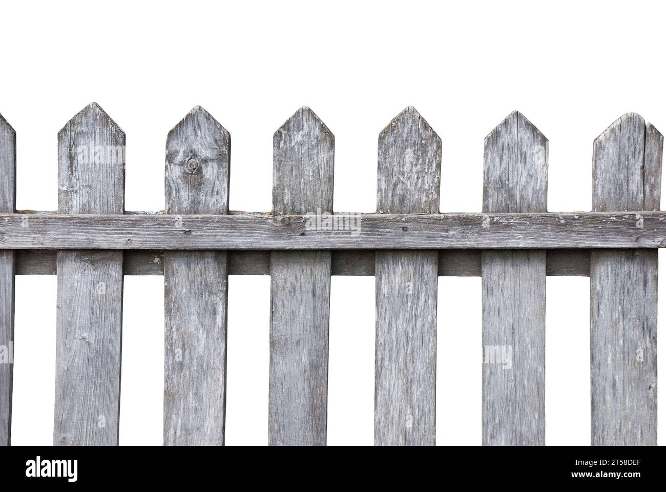An old weathered wooden fence isolated on white Stock Photo - Alamy