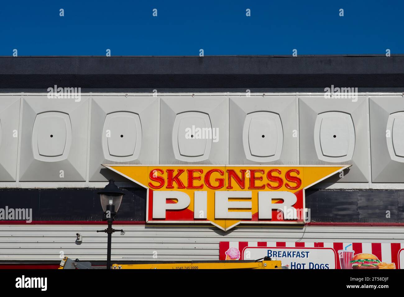 Skegness pier lettering logo block Stock Photo - Alamy
