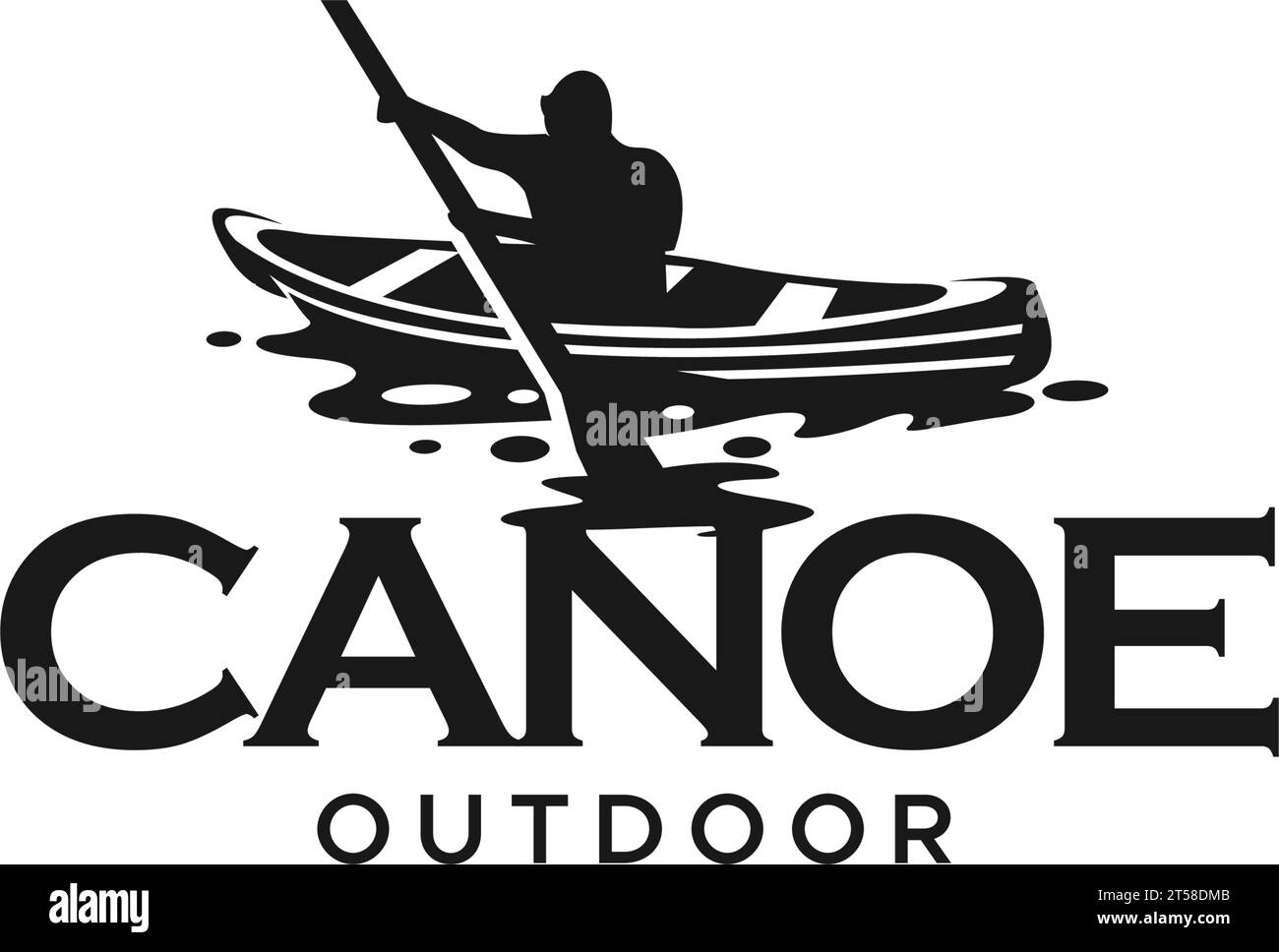 Flat silhouette CANOE OUTDOOR Boat logo design Stock Vector Image & Art ...