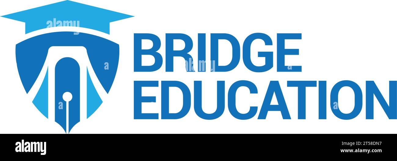 Modern Colorful BRIDGE EDUCATION Hat logo design Stock Vector Image ...