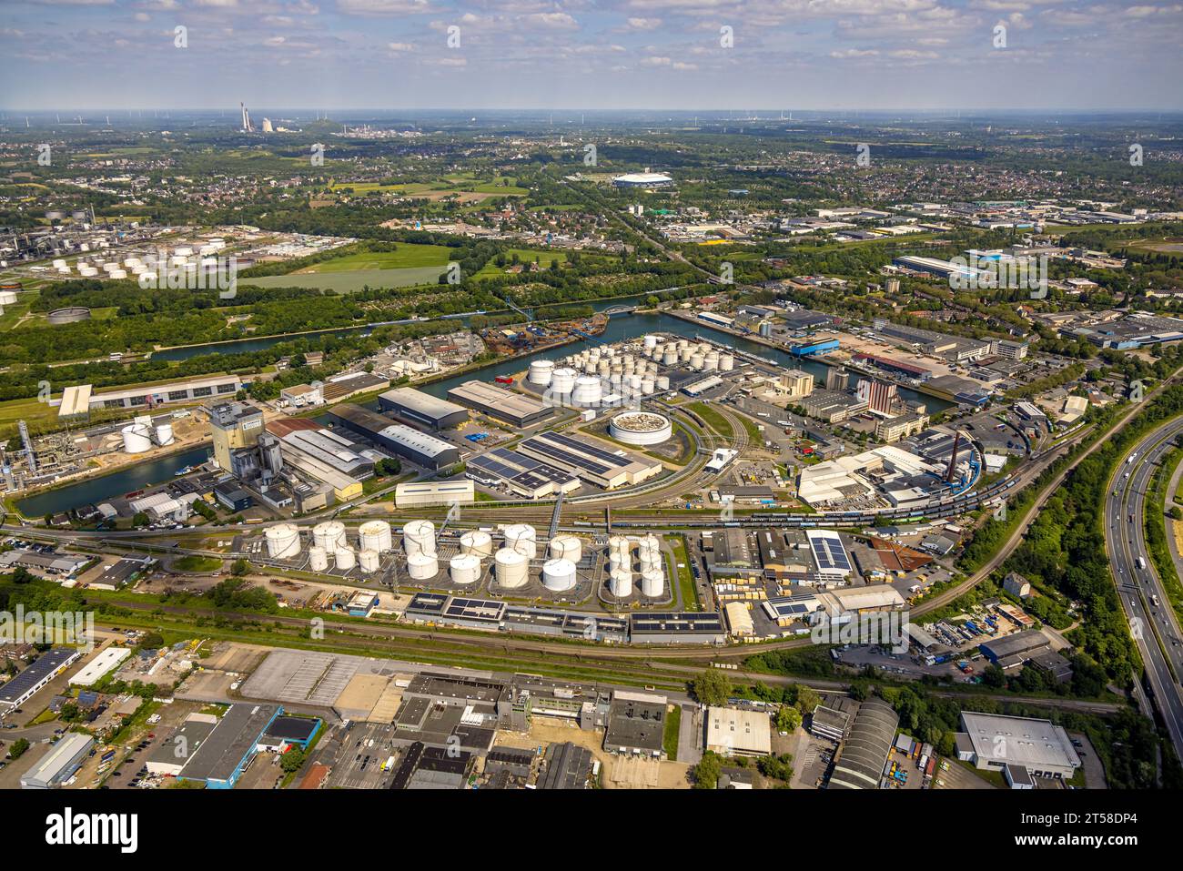 In the background the bundesliga stadium veltins arena hi-res stock ...