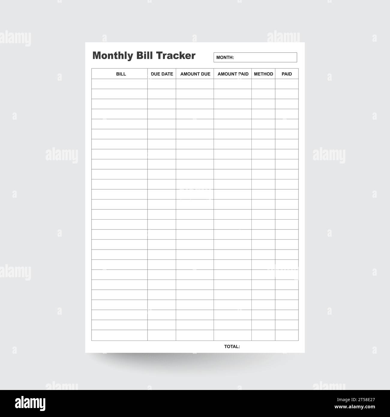 Monthly bills Black and White Stock Photos & Images - Alamy