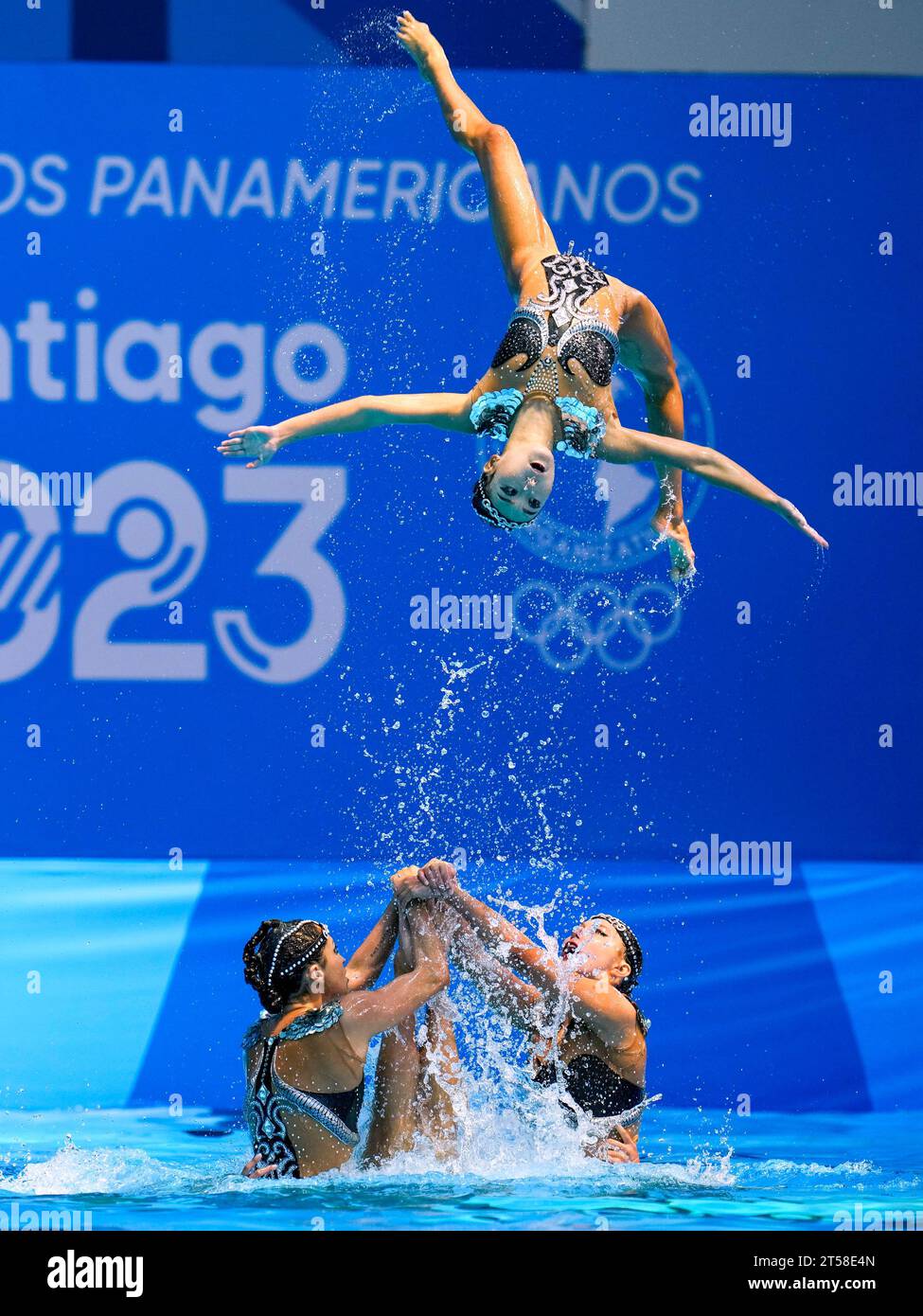 The United States artistic swimming team performs their acrobatic ...
