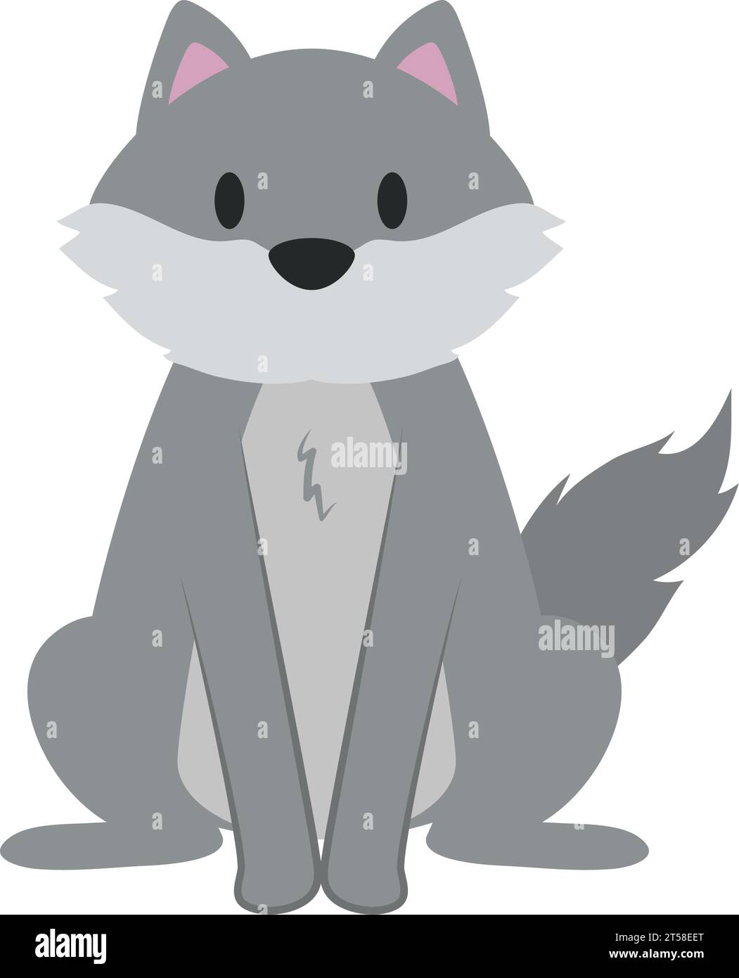 wolf cute illustration Stock Vector Image & Art - Alamy