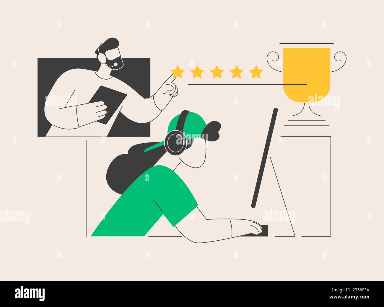 Esports player training abstract concept vector illustration Stock ...