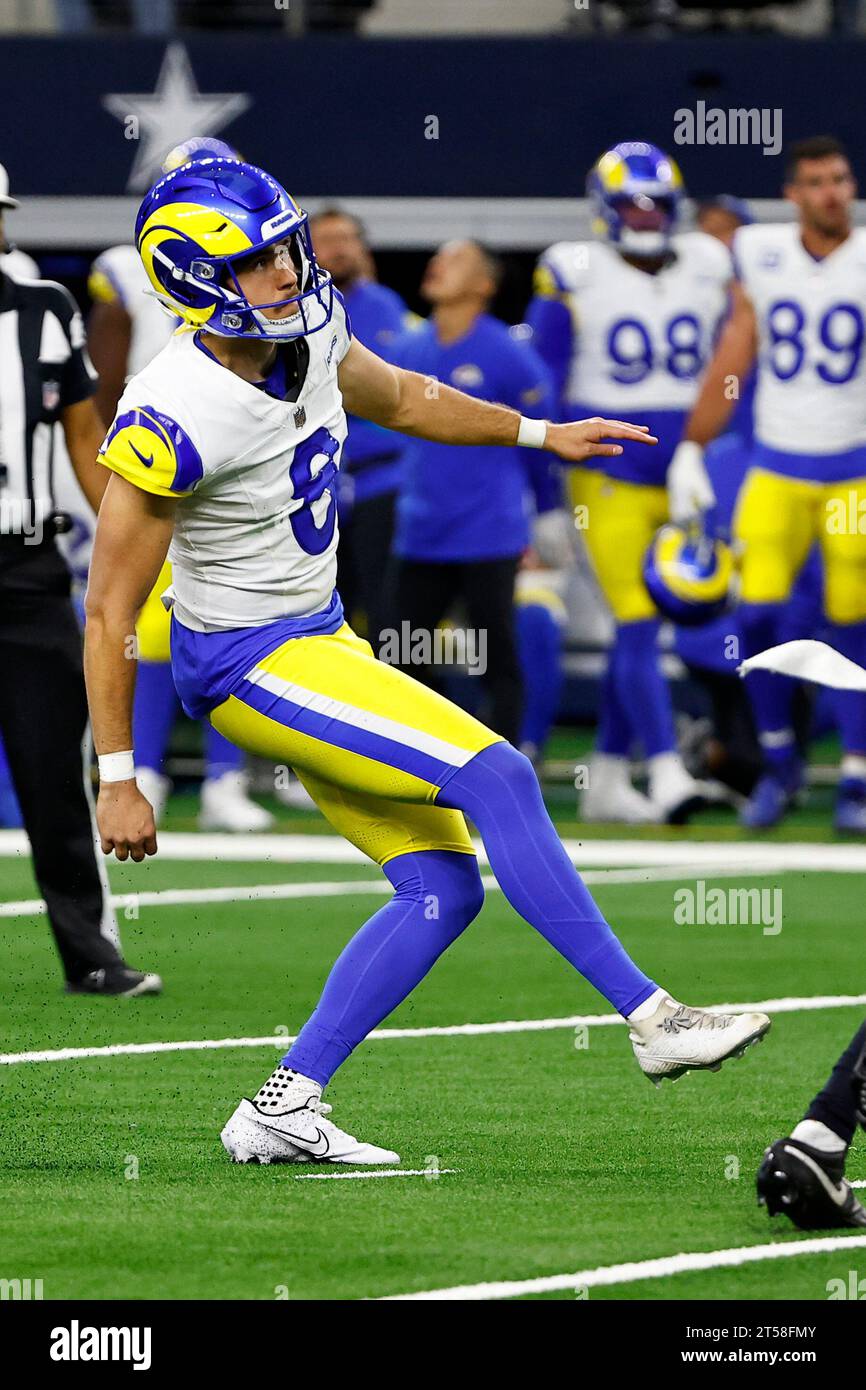 Los Angeles Rams place kicker Lucas Havrisik watches a field goal ...