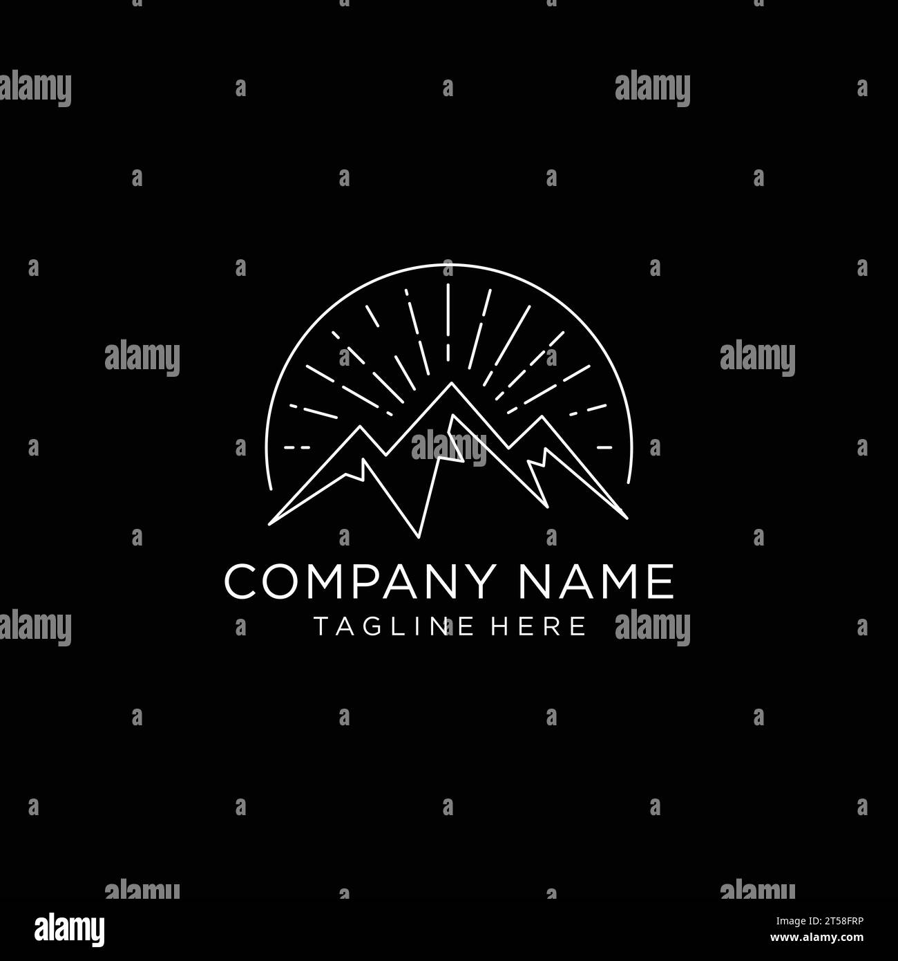 Simple abstract mountain line art minimalist logo Vector Image Stock ...