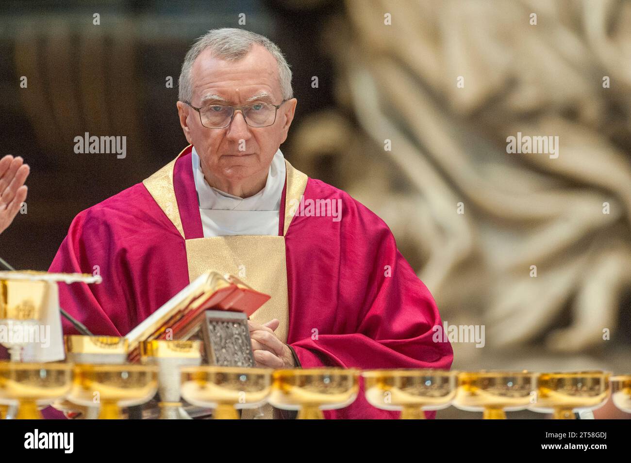 Italy, Rome, Vatican, 2023/11/03 . Card. Pietro Parolin concelebrates ...