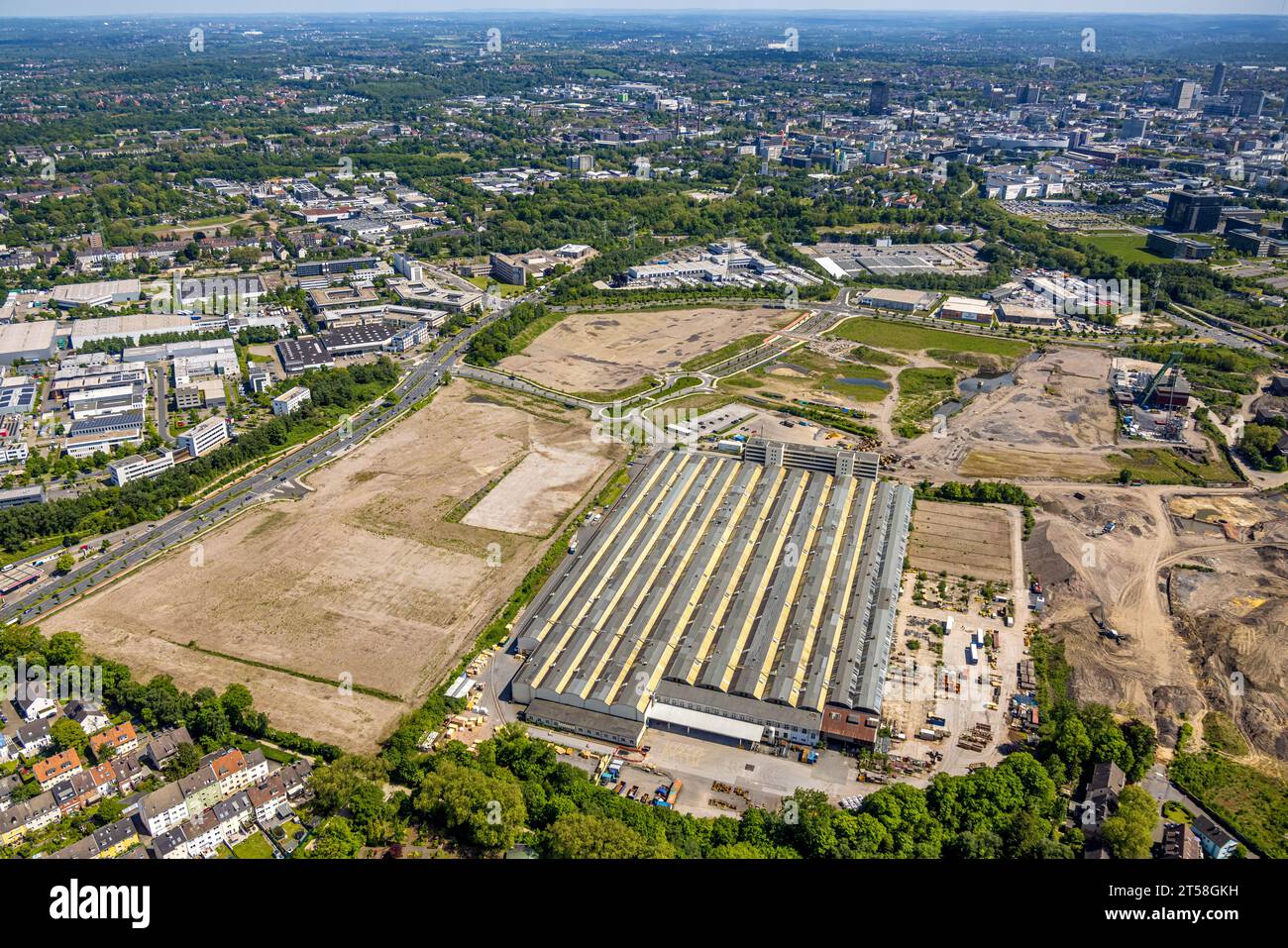 Aerial view, new construction area Stadtquartier Essen 51, former ...