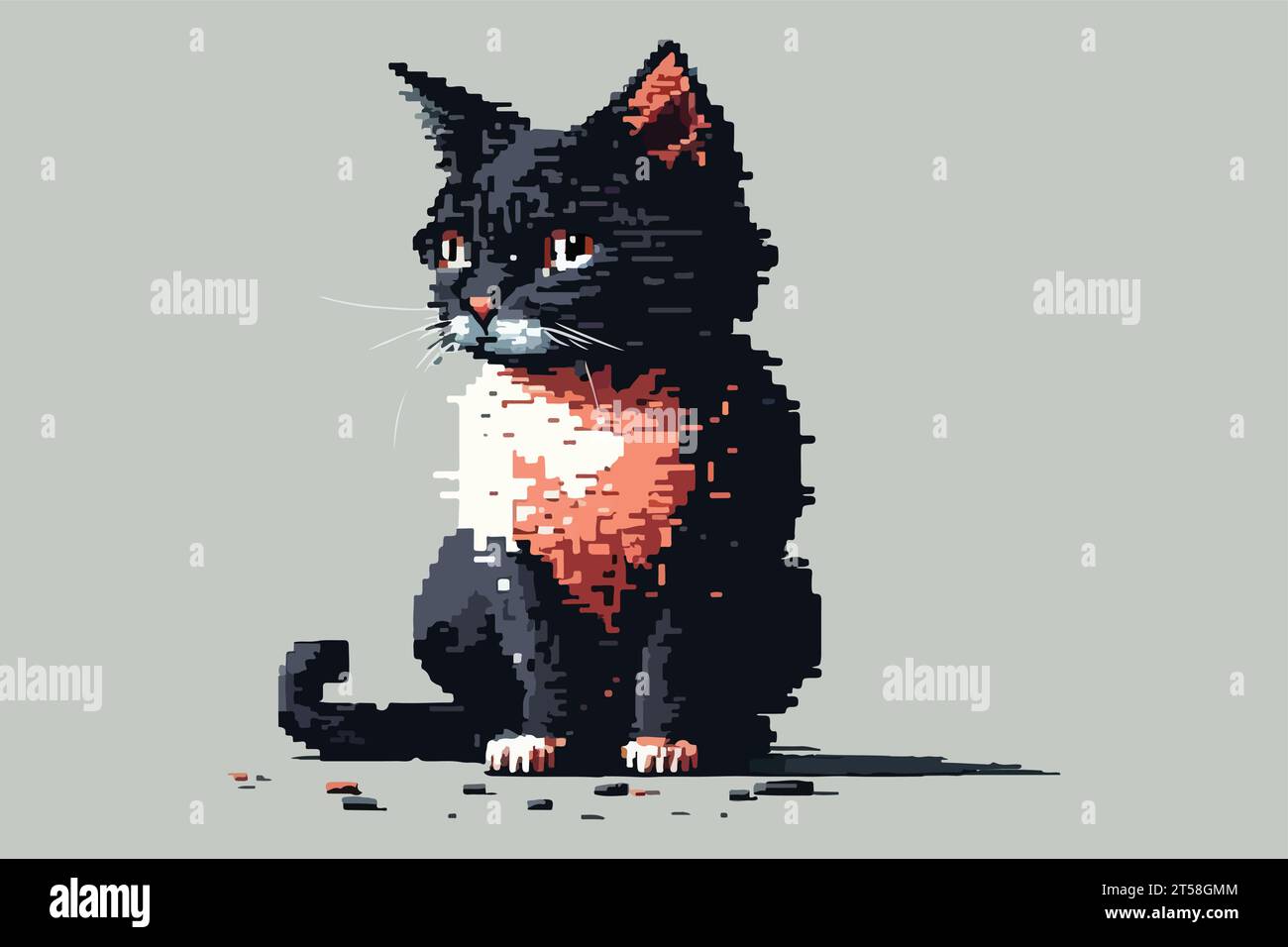 Cat pixel art simple hi-res stock photography and images - Alamy