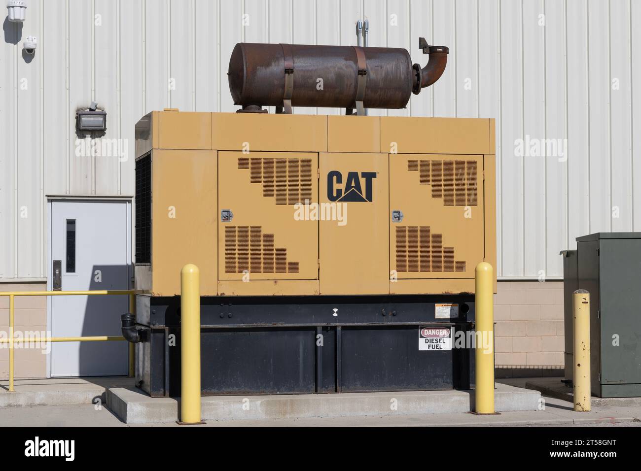 Indianapolis - November 2, 2023: Caterpillar diesel-fueled industrial ...