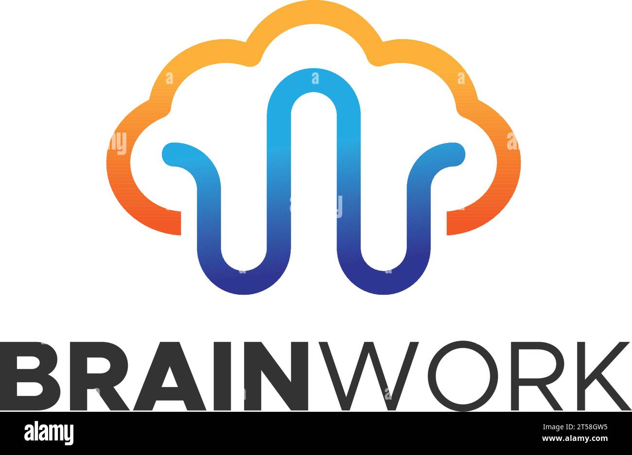 Minimalist BRAIN WORK Simple Abstract logo design Stock Vector Image ...