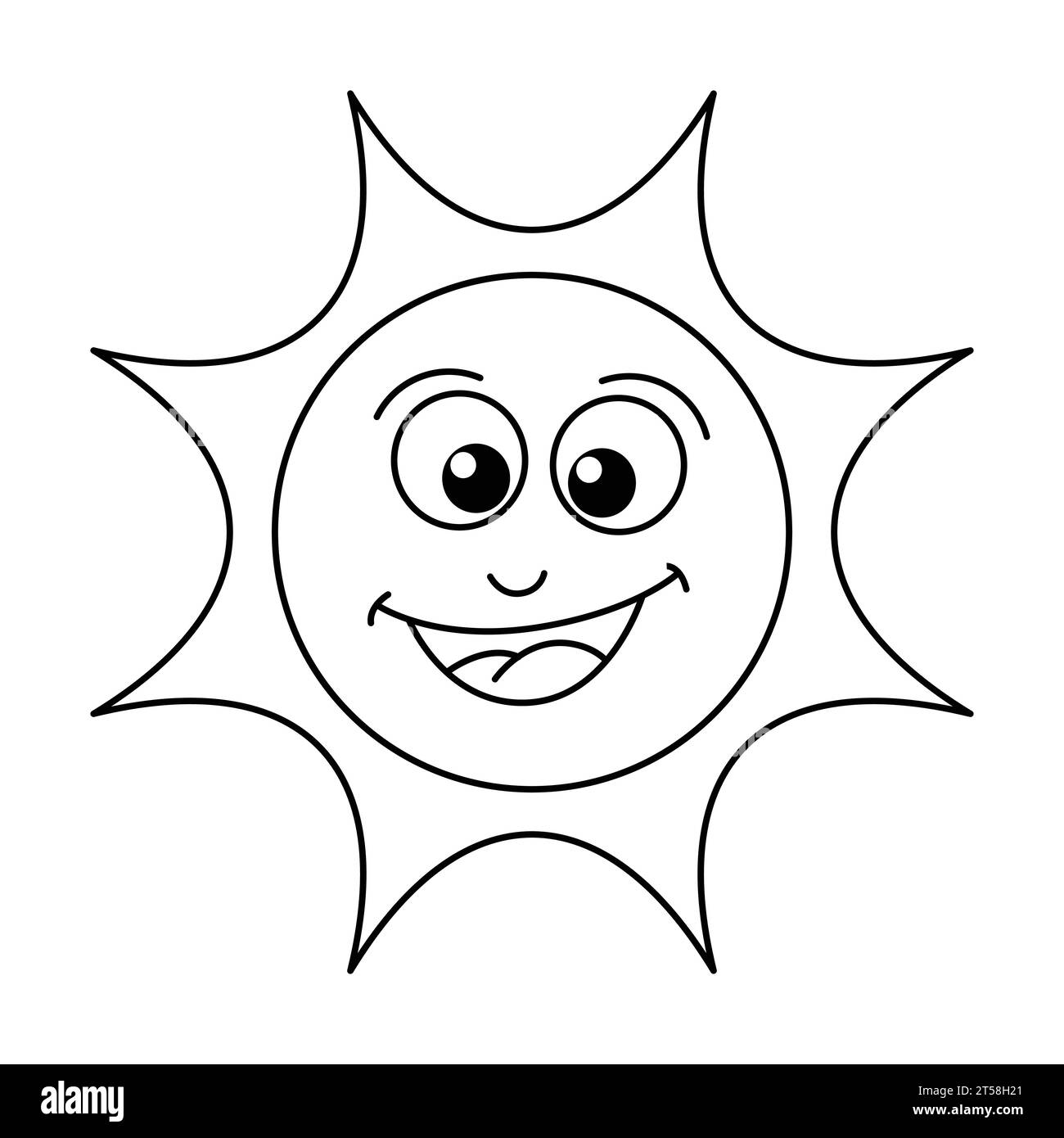 Cartoon sad sun Black and White Stock Photos & Images - Alamy