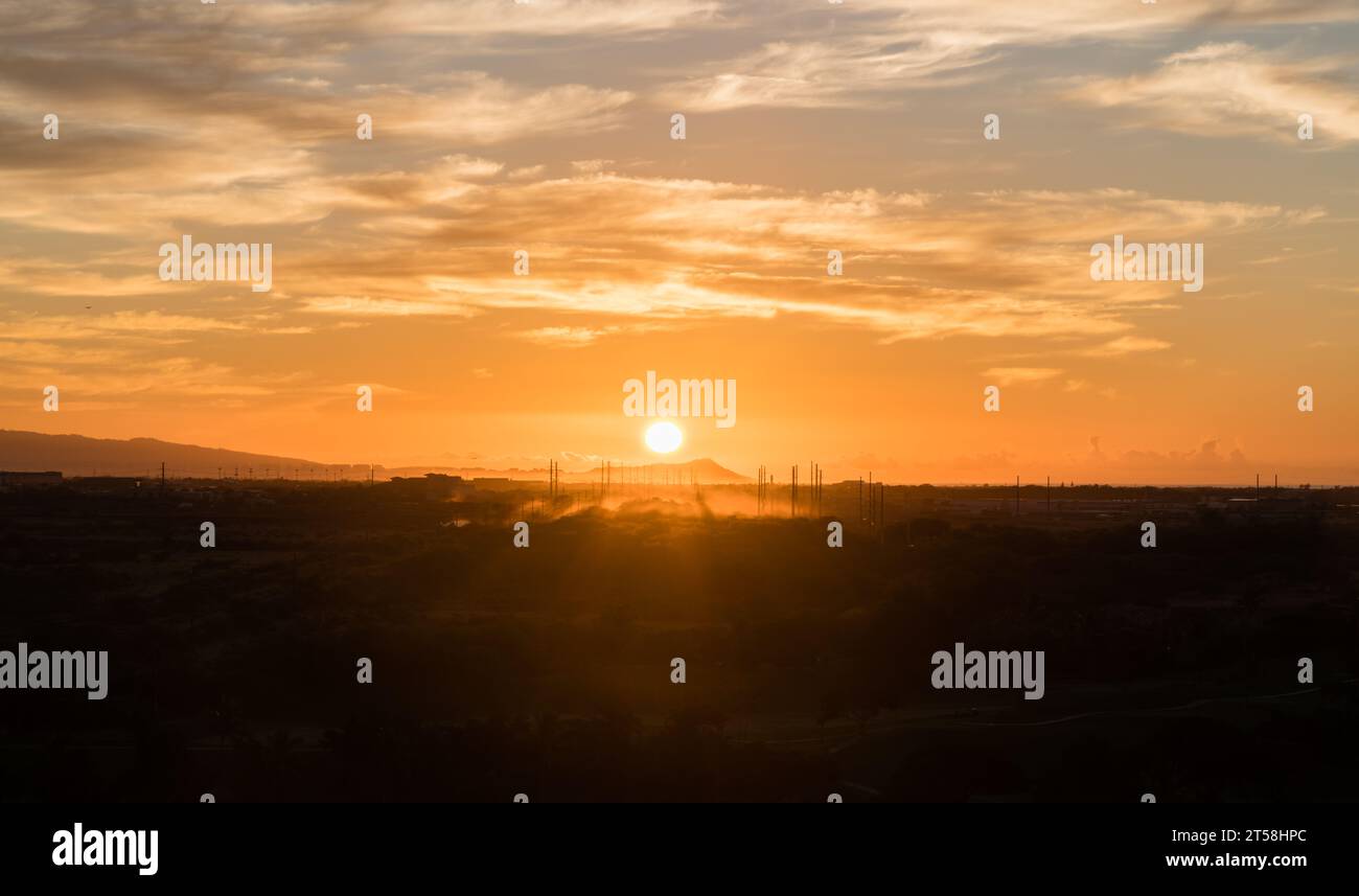 Aerial view sunray over island hi-res stock photography and images - Alamy