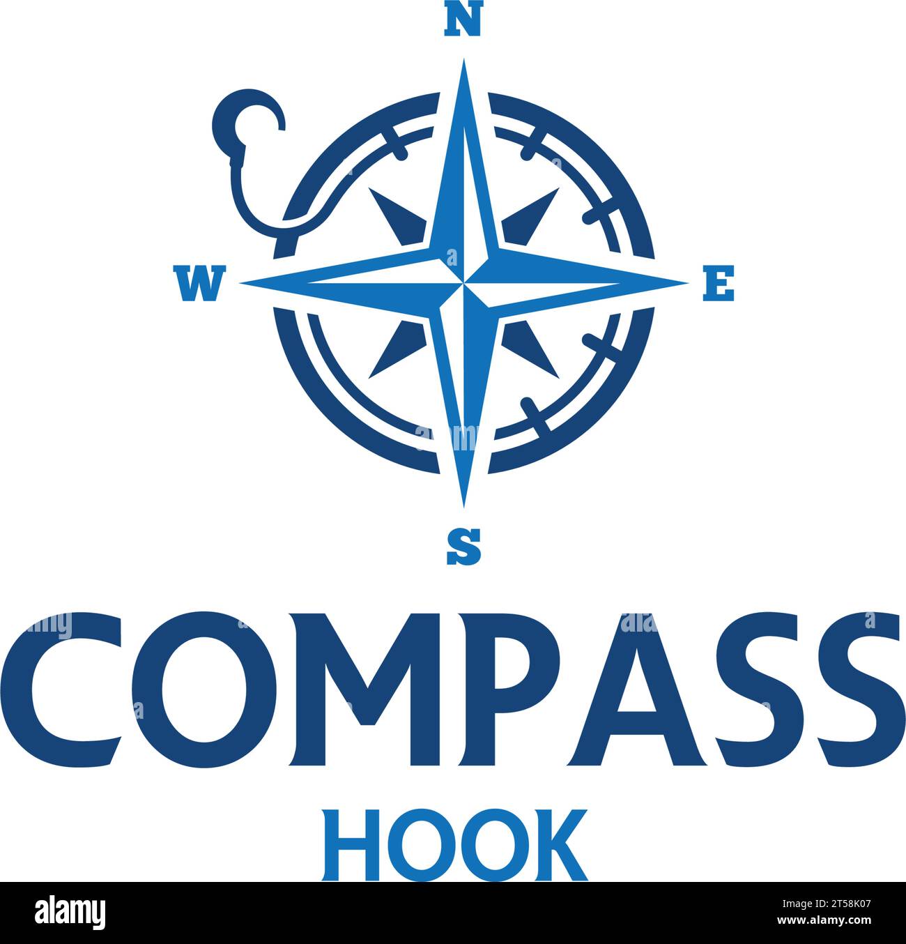 Modern COMPASS HOOK Arrow Navigation logo design Stock Vector Image ...