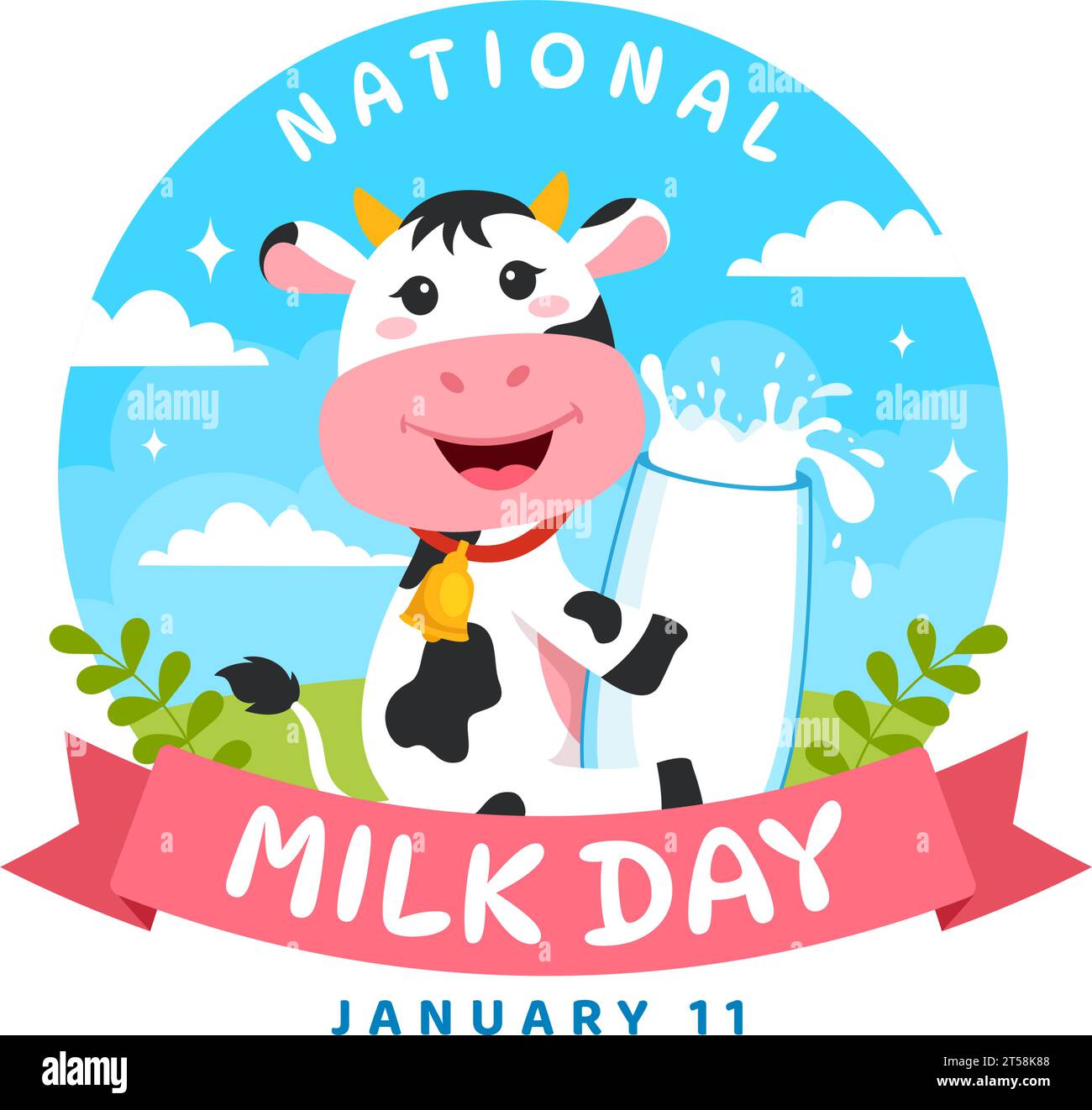 National Milk Day Vector Illustration on 11 January with Milks Drinks ...