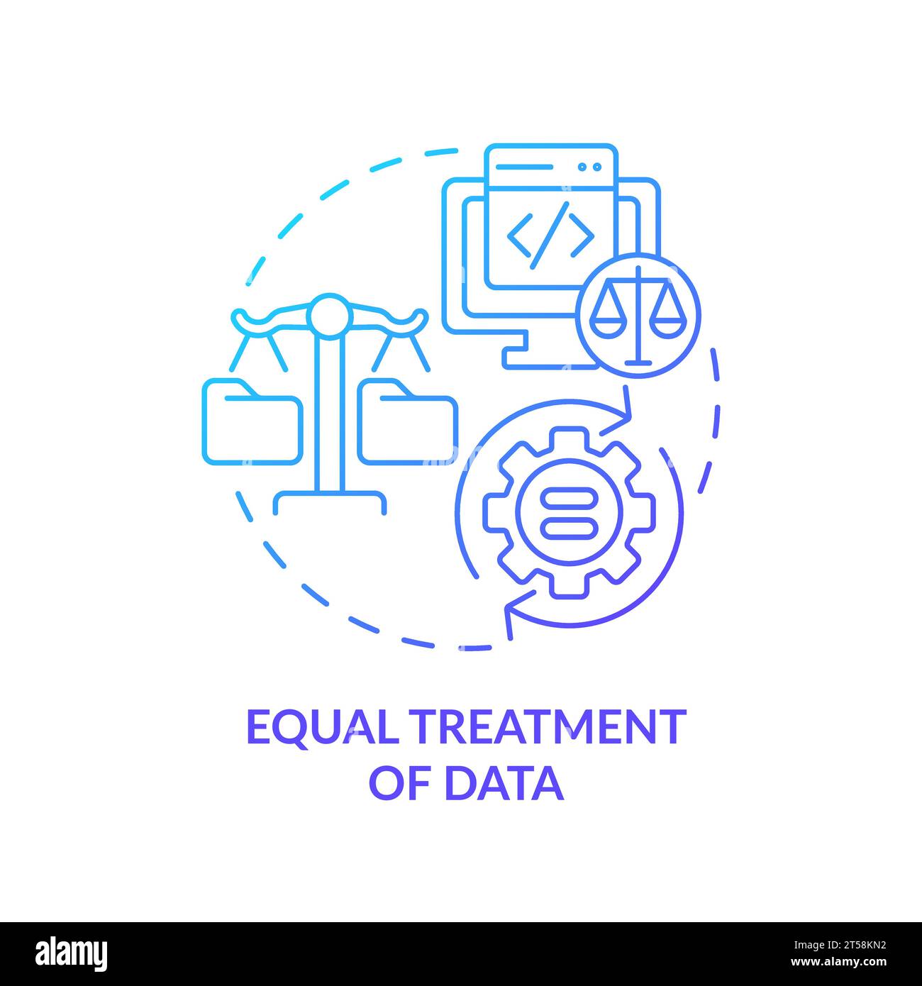 2D gradient equal treatment of data icon, simple isolated vector, cyber ... 2D gradient equal treatment of data icon, simple isolated vector, cyber ...