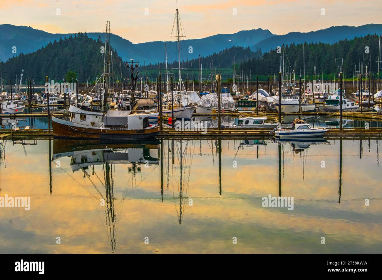 Hoonah, Icy Strait Point Alaska USA-June 29, 2019: Sunset and ...