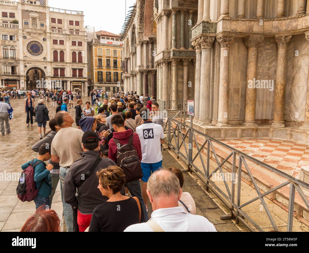 Large crowd waiting to enter St. Mark's Basilica in Venice, Italy Stock ...