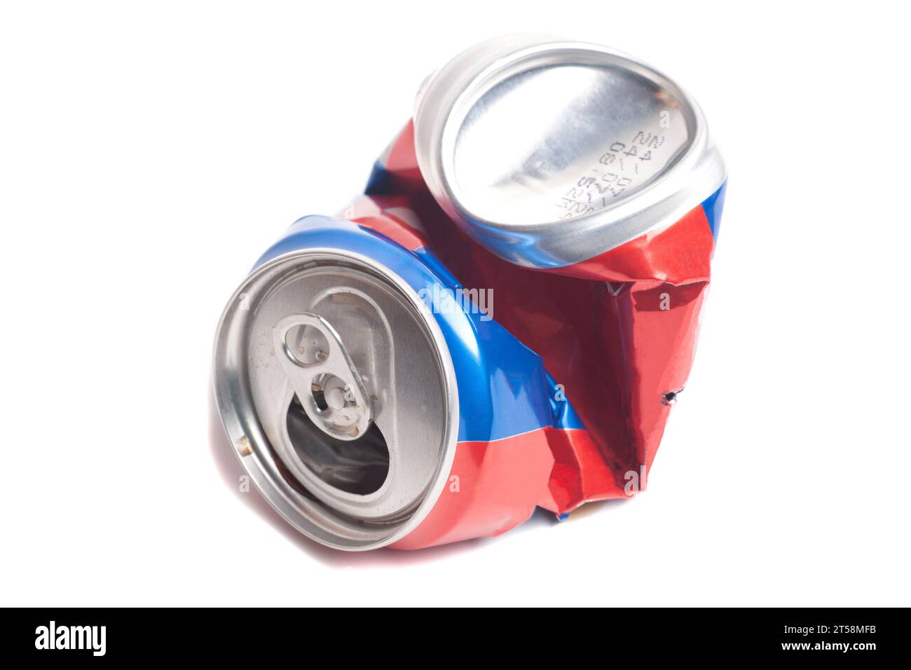 Empty crumpled can from energy drink or beer Stock Photo - Alamy