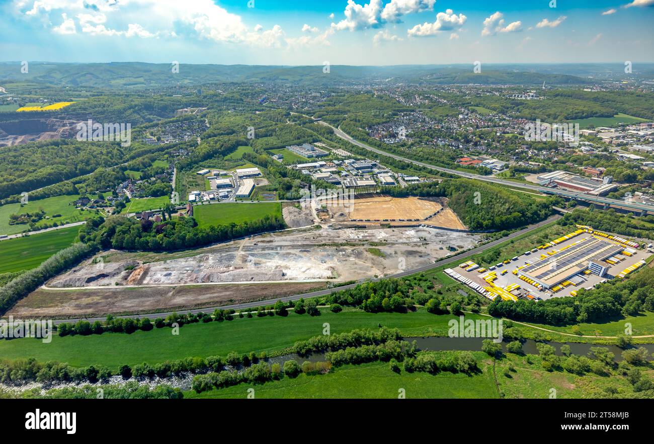 Aerial view, demolition of dolomite works for construction of ...