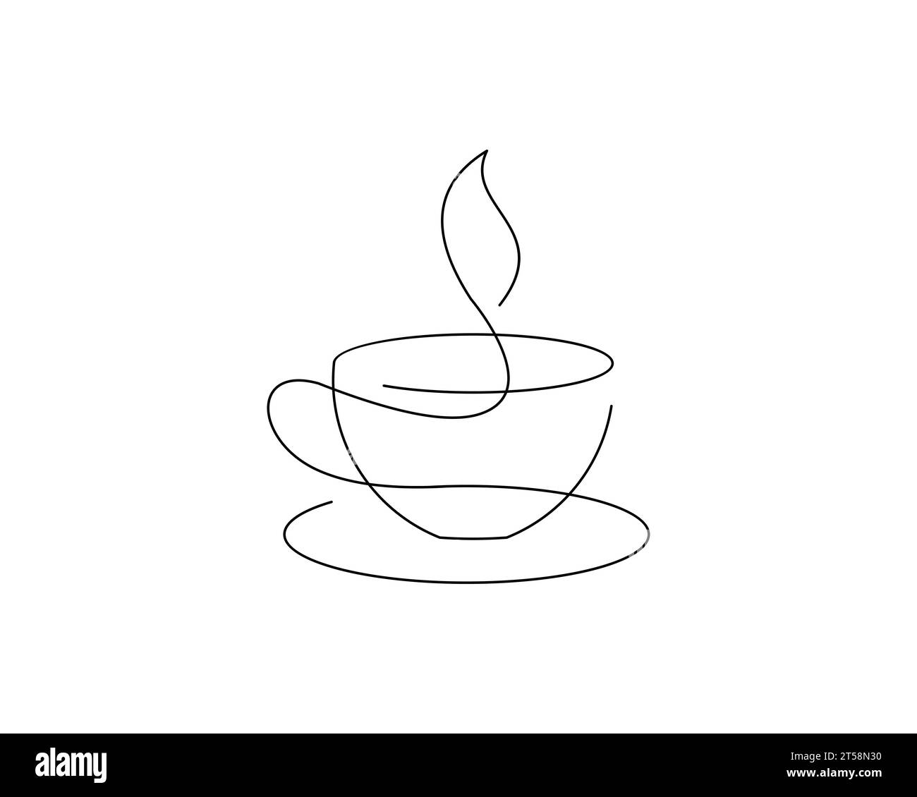 Coffee cup line drawing style design Royalty Free Vector Stock Vector ...