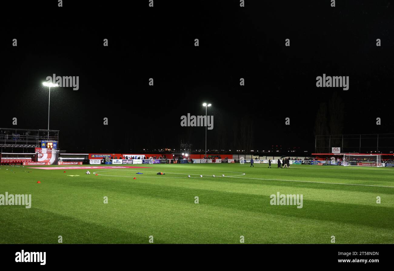 General view inside the stadium ahead of the Emirates FA Cup first ...