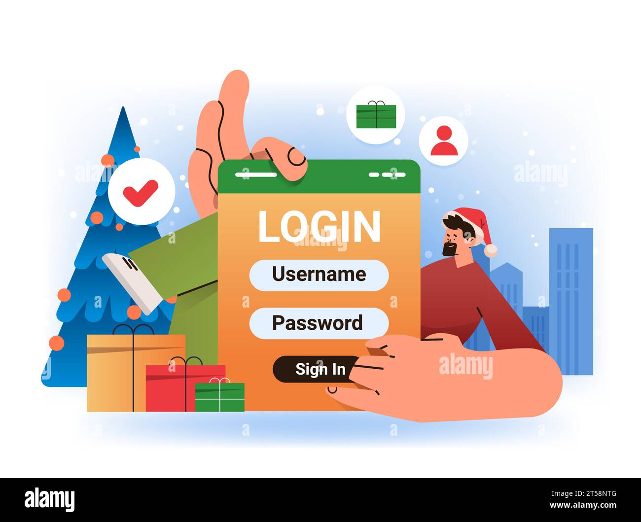 Person typing in password Stock Vector Images - Alamy