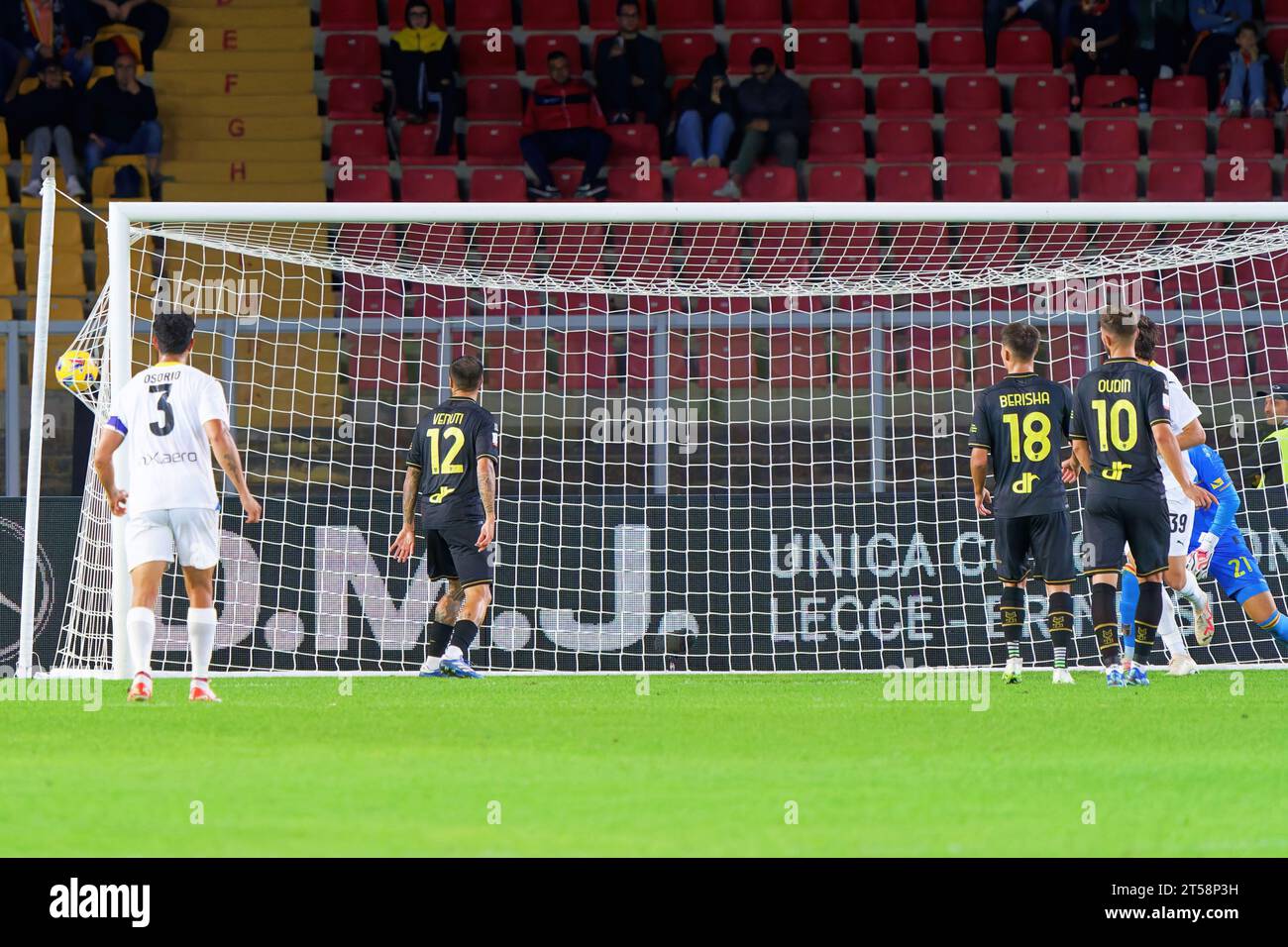 Lecce, Italy. 01st Nov, 2023. Ange-Yoan Bonny of Parma Calcio scores a ...