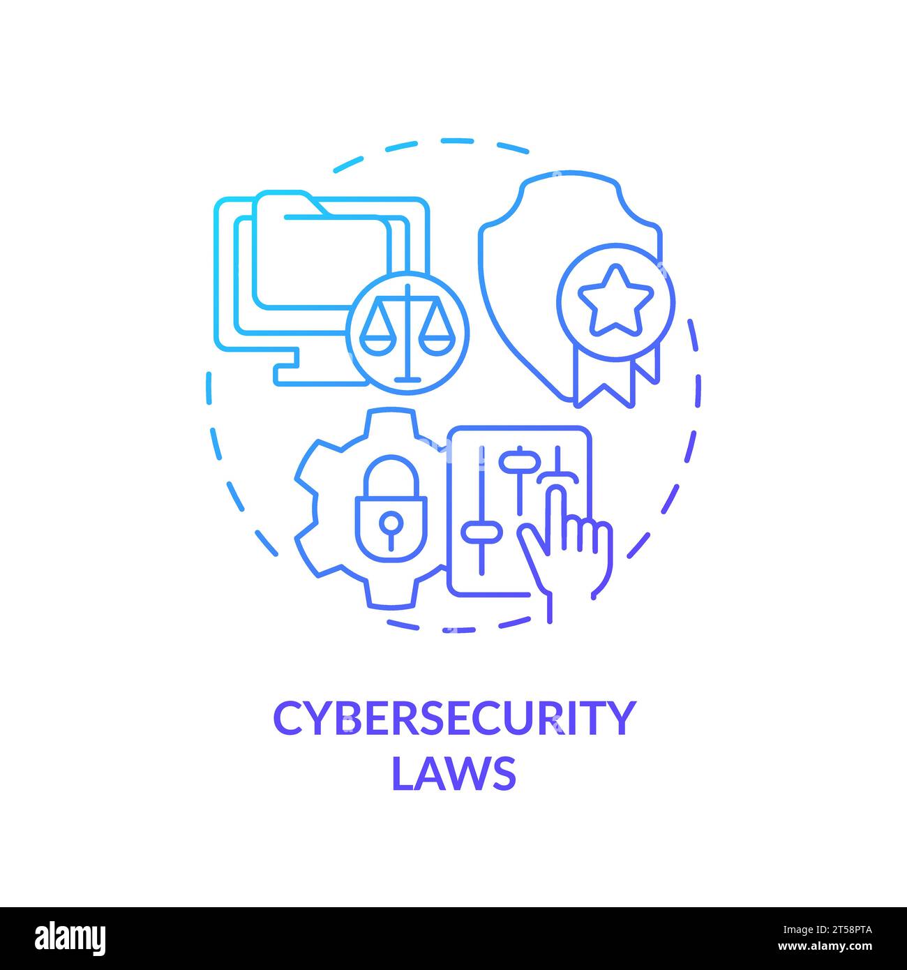 2D gradient cybersecurity laws icon, simple isolated vector, cyber law ... 2D gradient cybersecurity laws icon, simple isolated vector, cyber law ...
