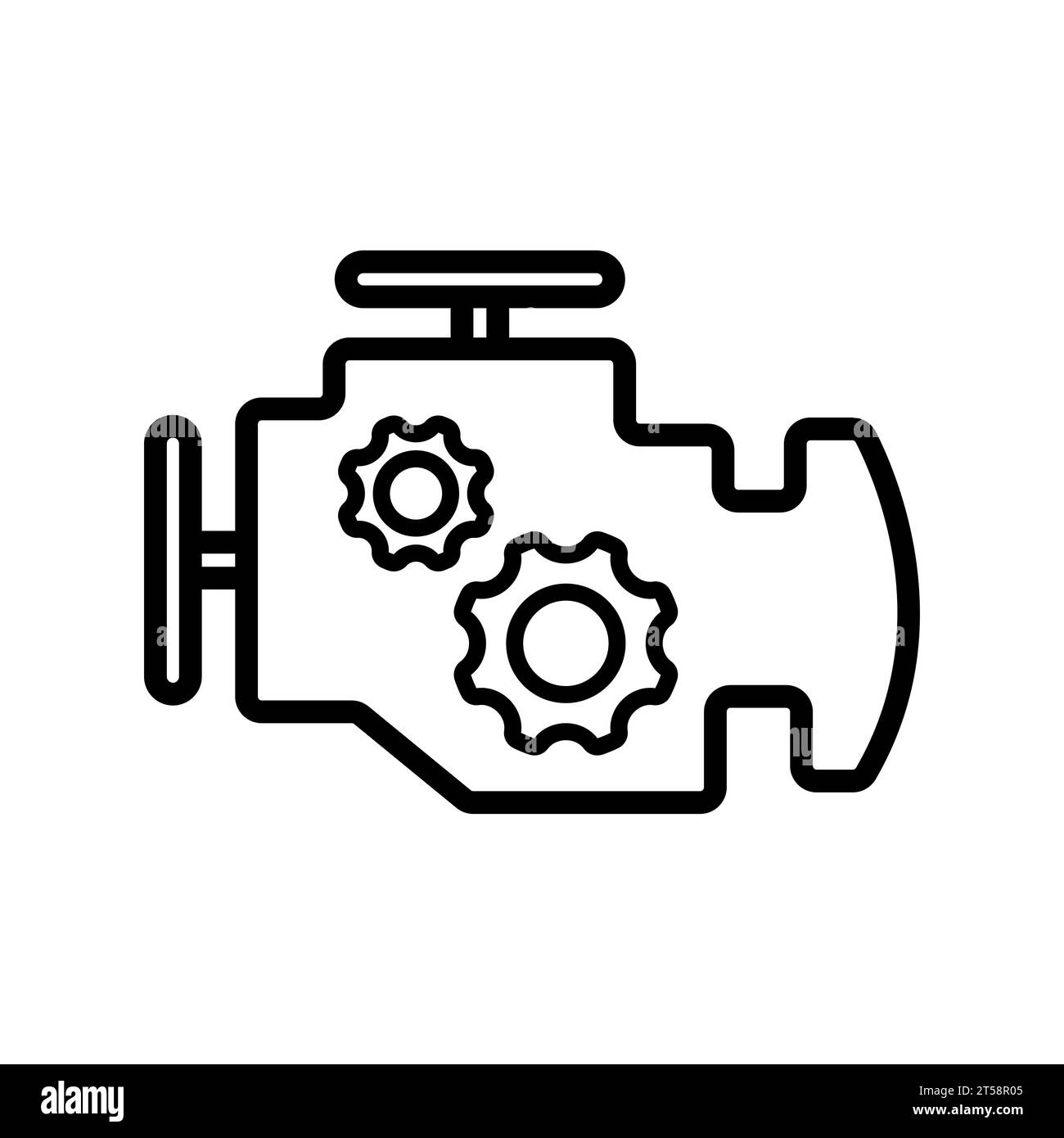 Car Engine outline vector icon isolated on white background. Car Engine ...