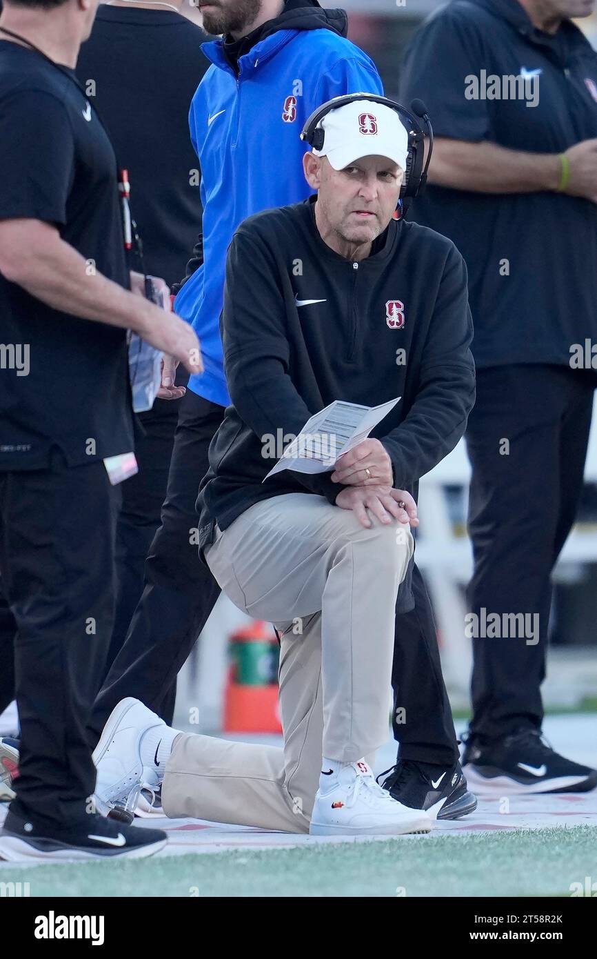 Stanford head coach Troy Taylor during an NCAA college football game ...